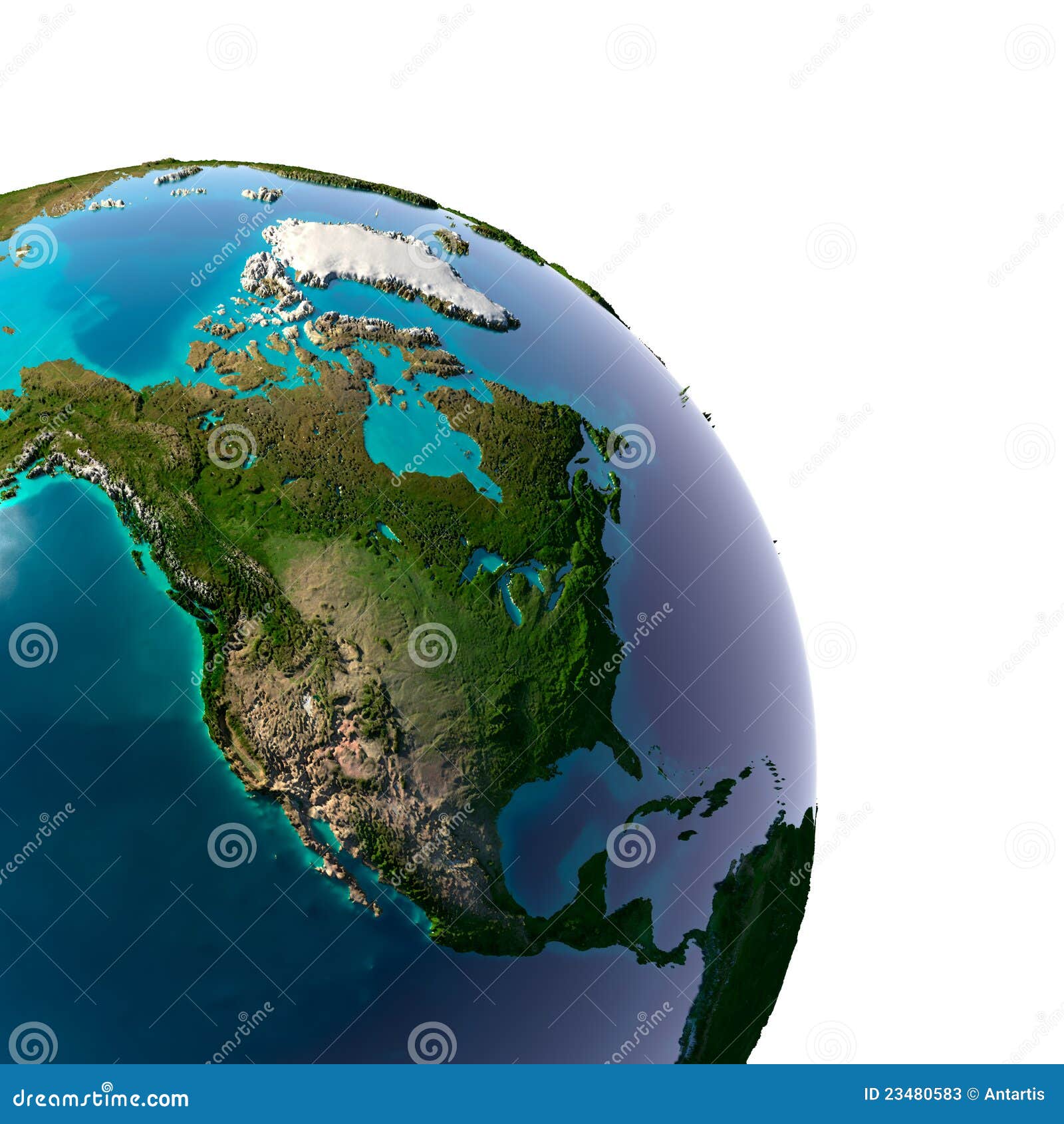Realistic Planet Earth with Natural Stock Illustration - Illustration ...