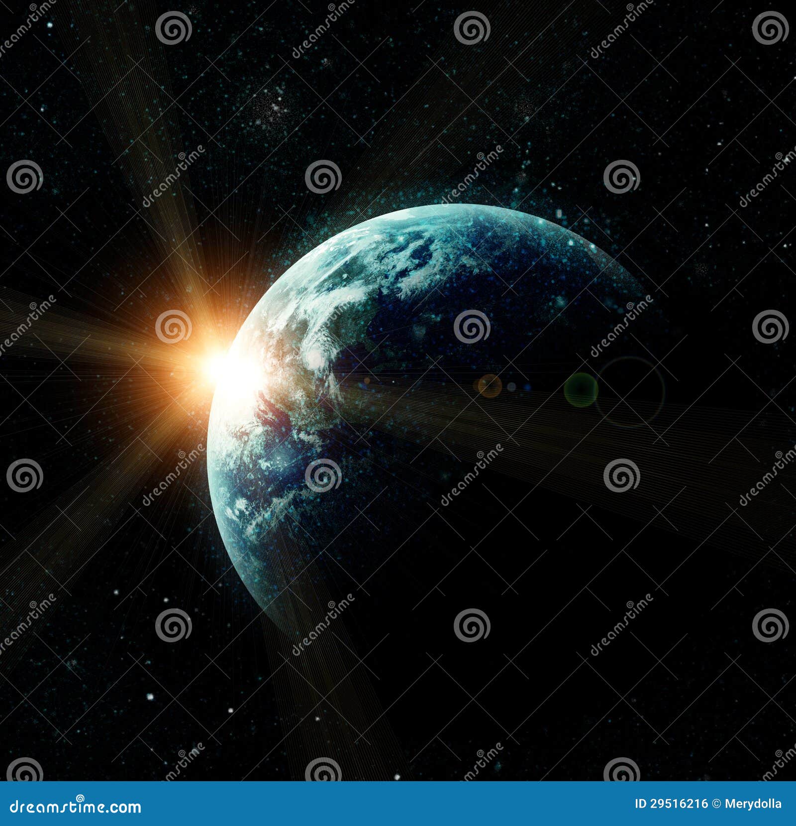 Realistic Planet Earth in Space Stock Illustration - Illustration of ...