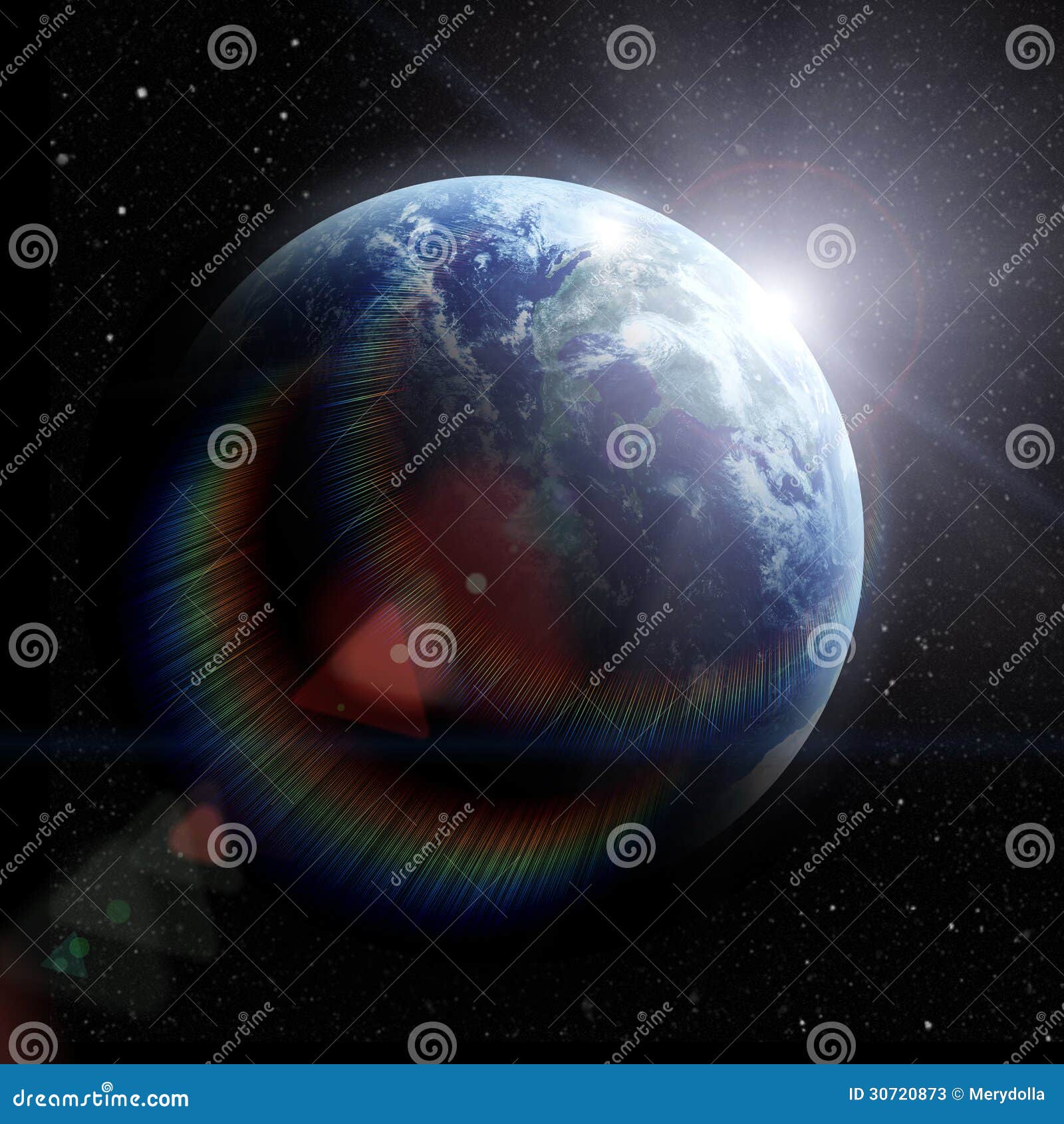Realistic Planet Earth in Space Stock Illustration - Illustration of ...