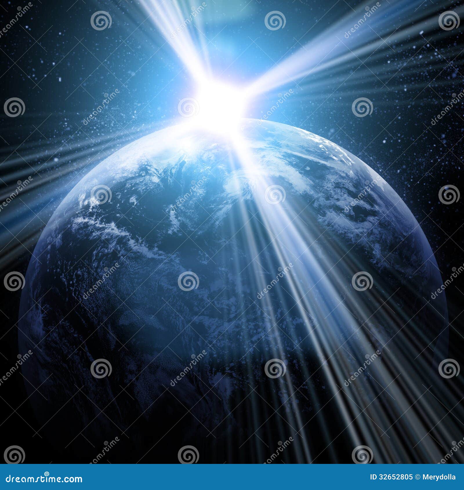 Realistic Planet Earth in Space Stock Illustration - Illustration of ...