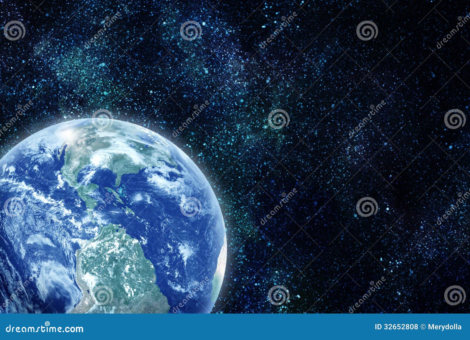 Realistic Planet Earth in Space Stock Illustration - Illustration of ...
