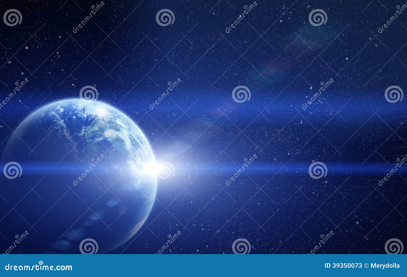 Realistic Planet Earth in Space Stock Image - Image of reflection ...