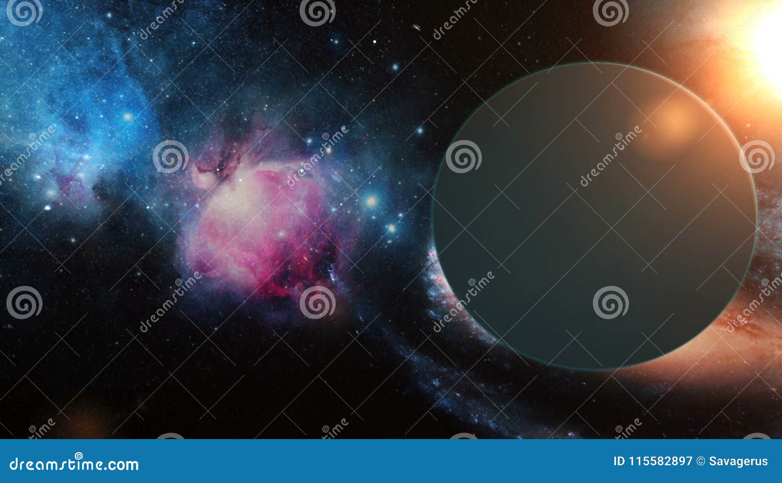 Realistic Planet Uranus from Space 3D Rendering Stock Illustration ...