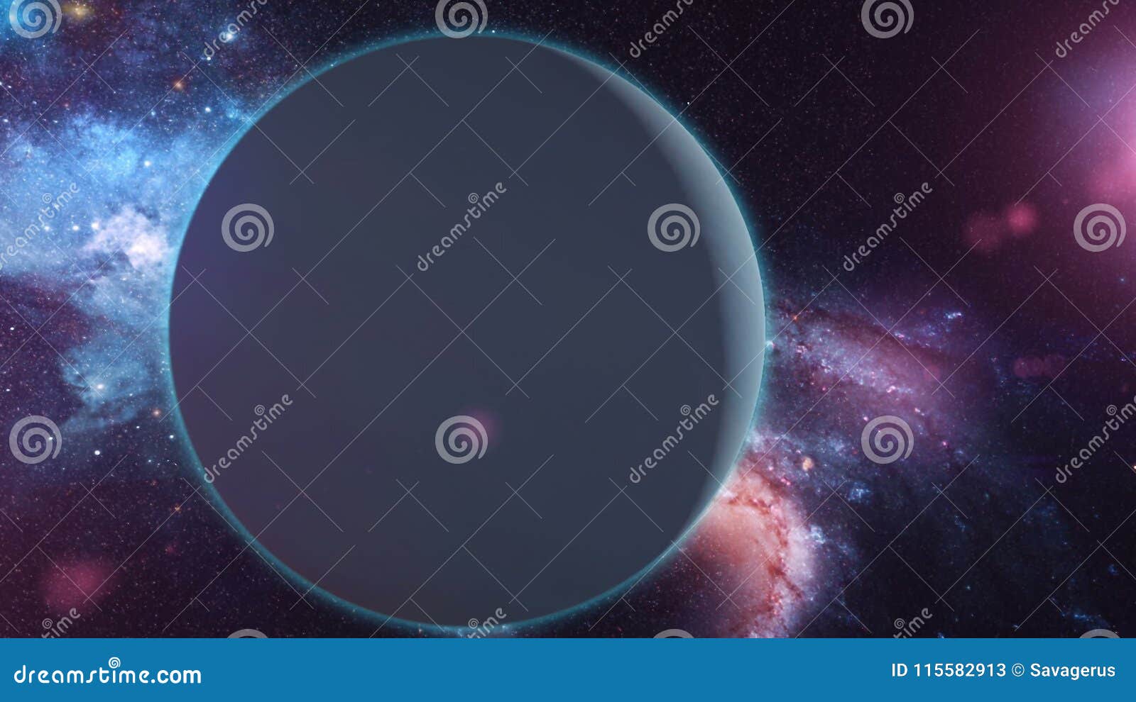 Realistic Planet Uranus from Space 3D Rendering Stock Illustration ...