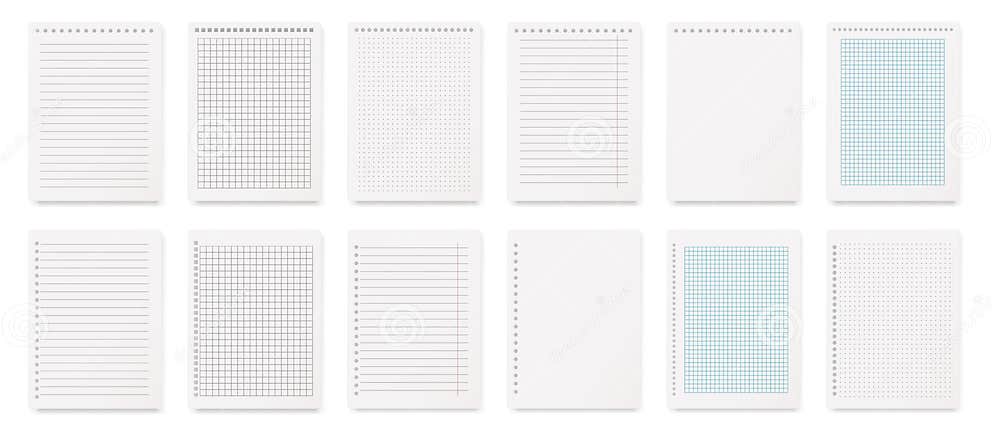 Realistic Planners or Notebooks Sheets Pages Stock Vector ...