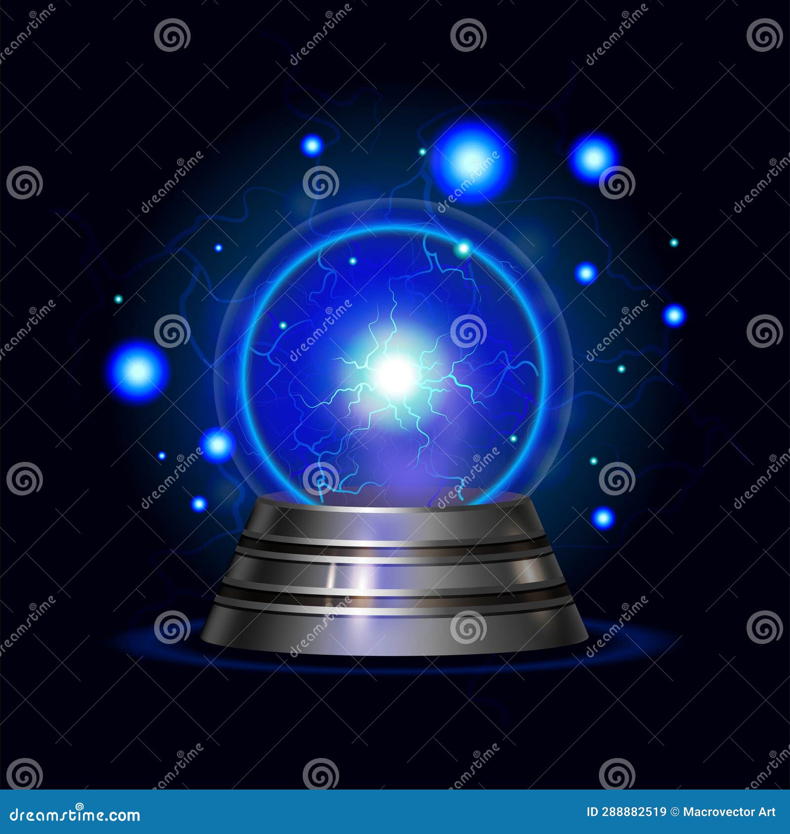 Realistic Plasma Sphere Magic Crystal Composition Stock Vector ...