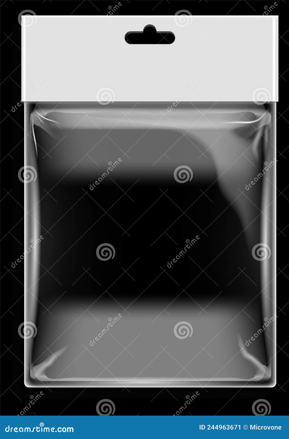 Realistic Plastic Bag. Empty Product Package Mockup Stock Illustration ...