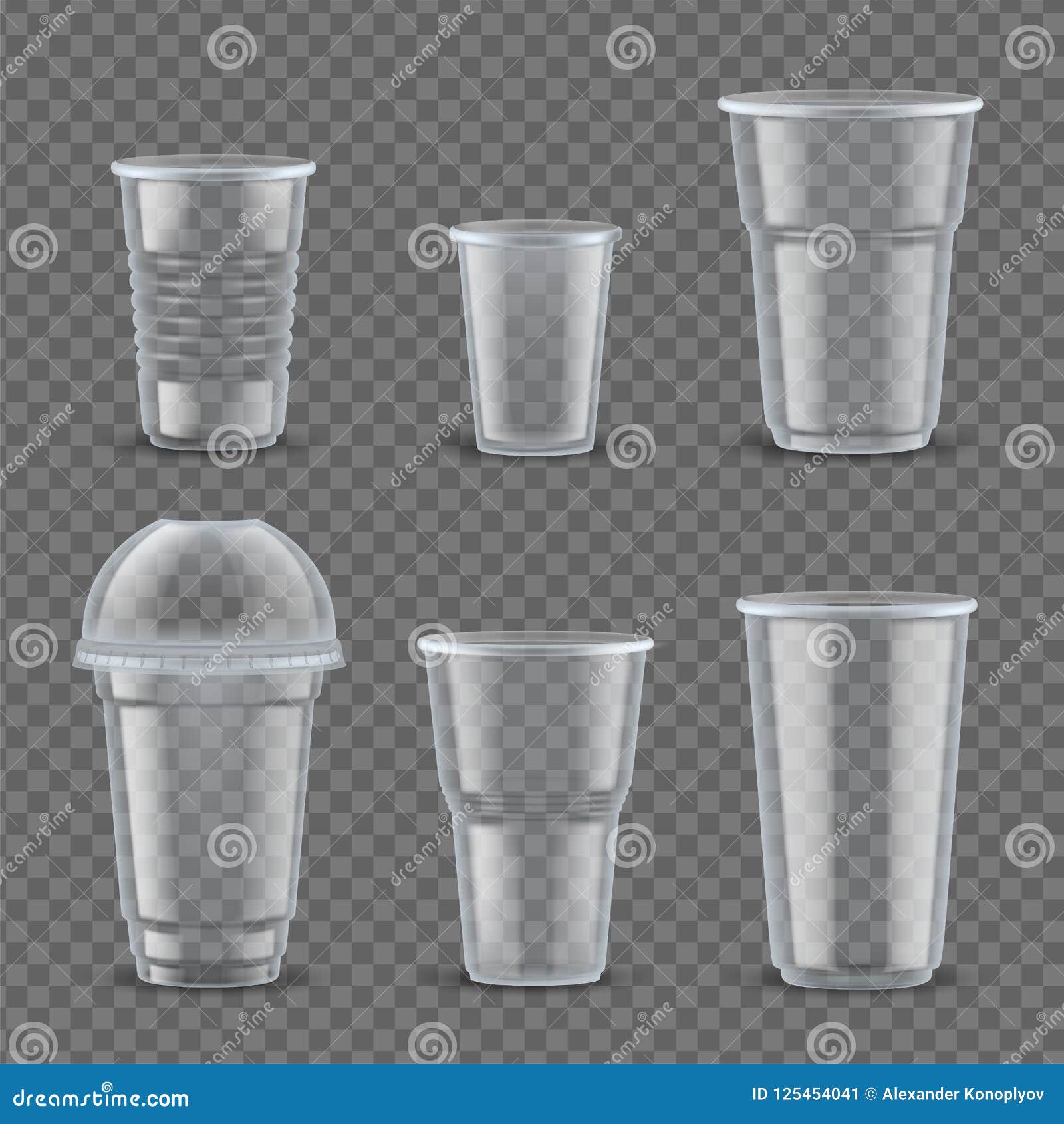 Realistic Plastic Cups Mockup Set Vector Illustration Stock Vector ...