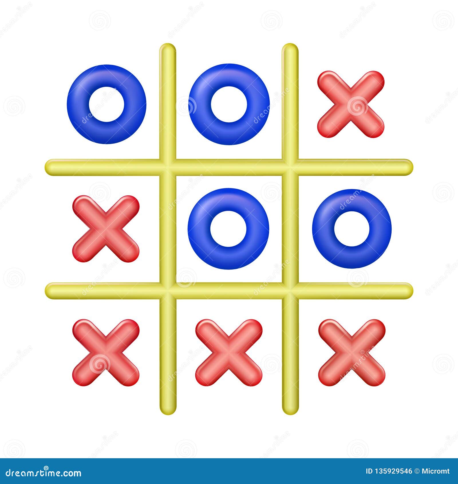 Realistic Plastic Multi Colored Toy Tic Tac Toe. Cross-zero with Colors ...