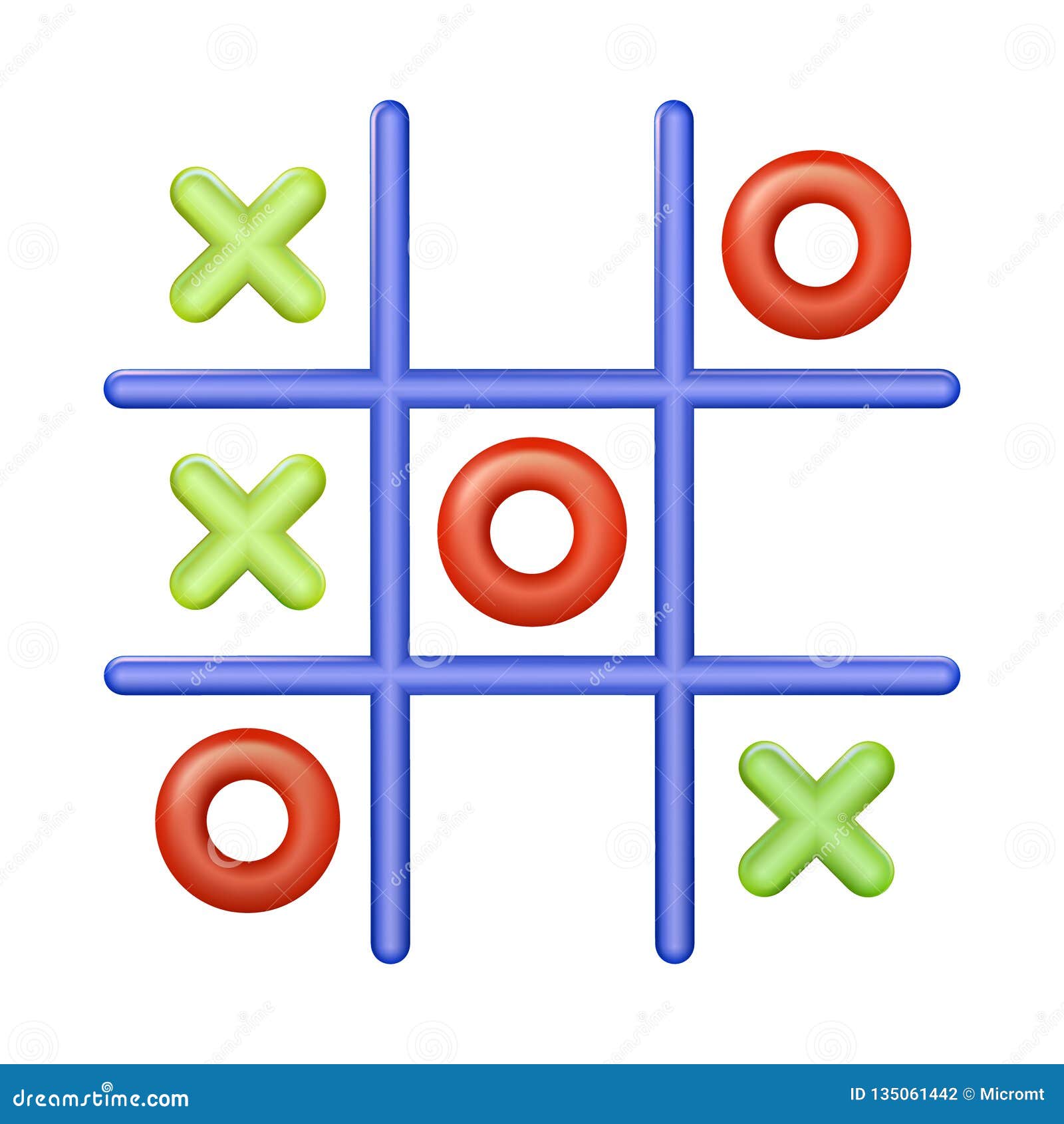 Realistic Plastic Multi Colored Toy Tic Tac Toe. Cross-zero with Colors ...