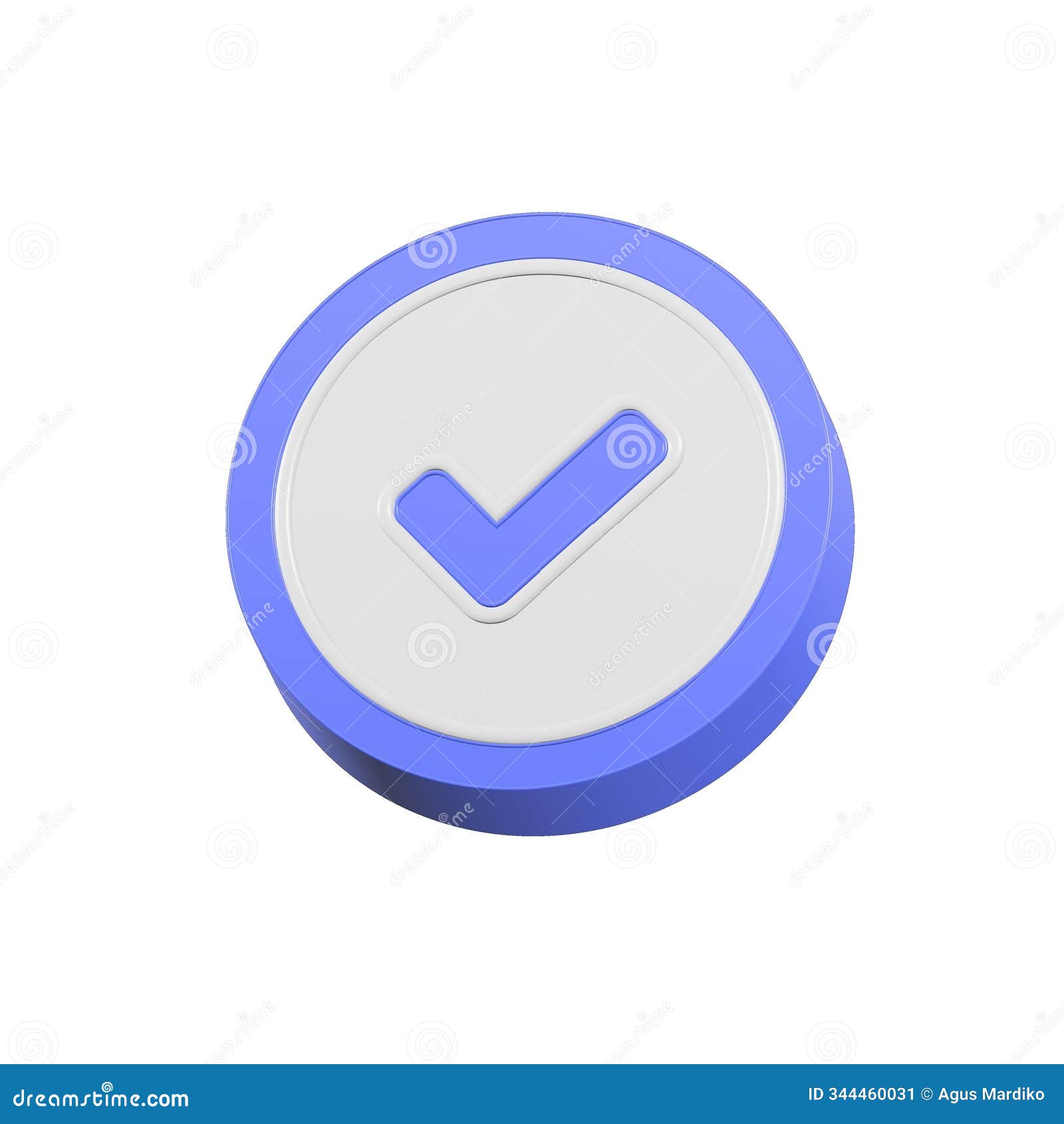 3d Check Icon, Checklist Tick, Done Mark Stock Illustration ...