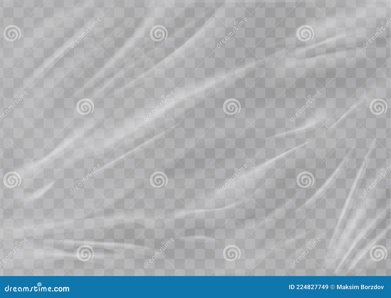 Plastic Wrap Texture. Realistic Stretched Plastic Film On Transparent ...