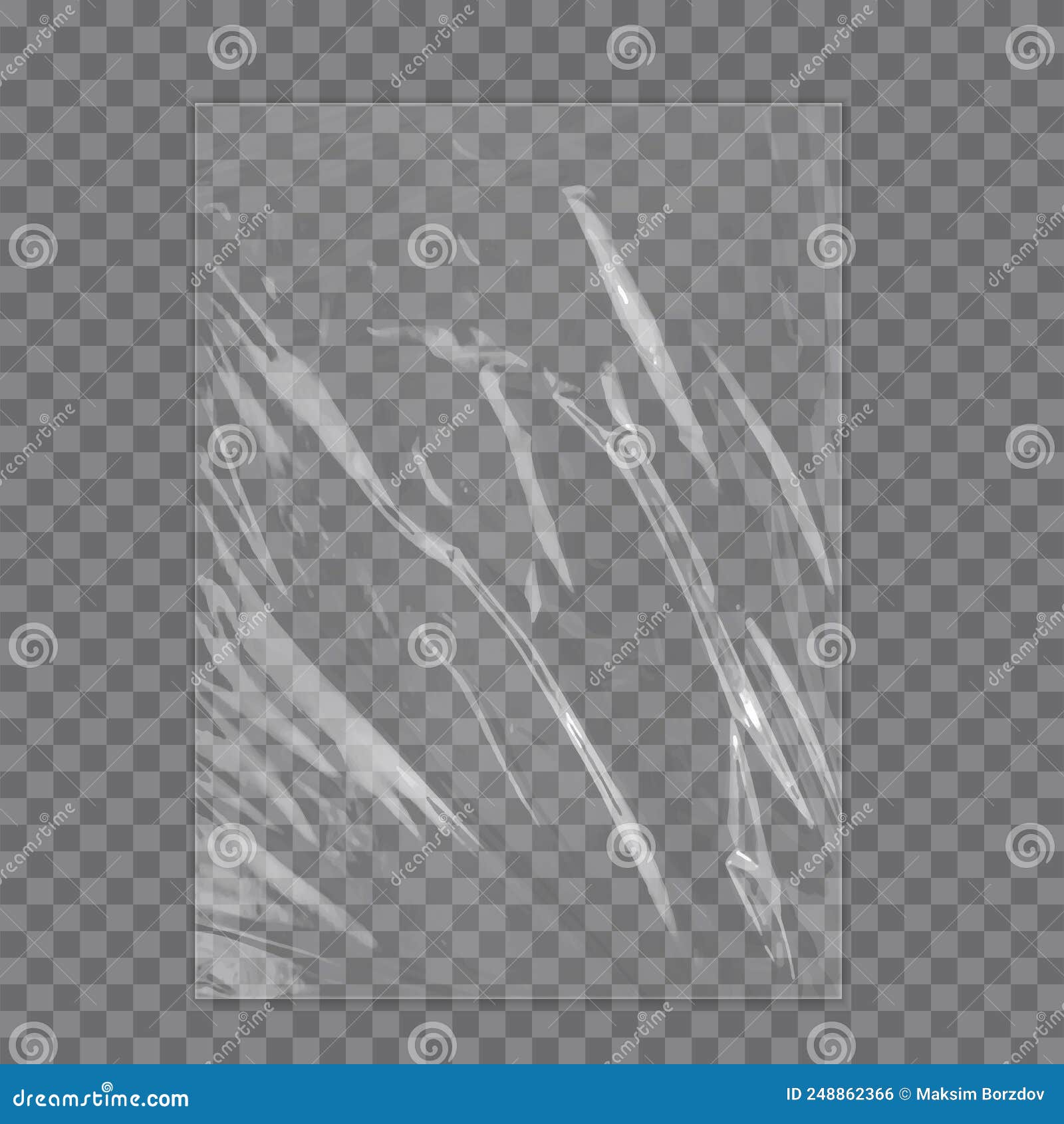 Realistic Plastic Wrap Texture. Polyethylene Cover Stock Vector ...