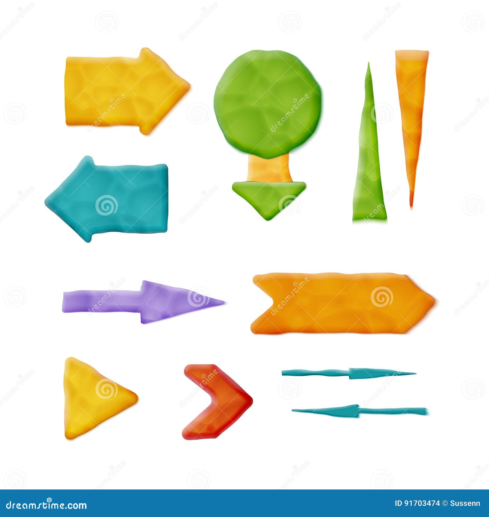 Realistic Plasticine Arrows Stock Vector - Illustration of banner ...