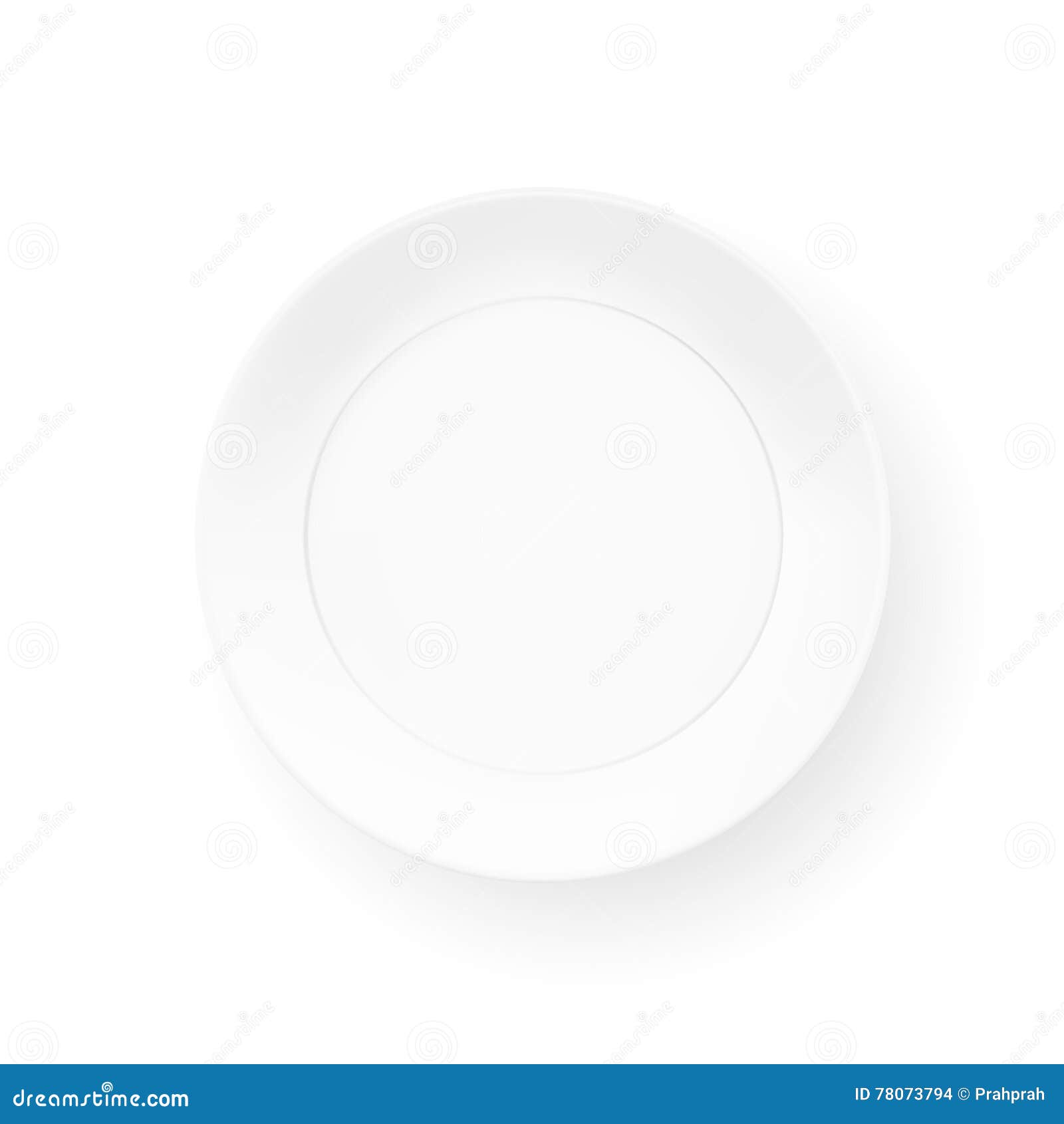 Realistic Plate Isolated on White Background. Top View Stock Vector ...