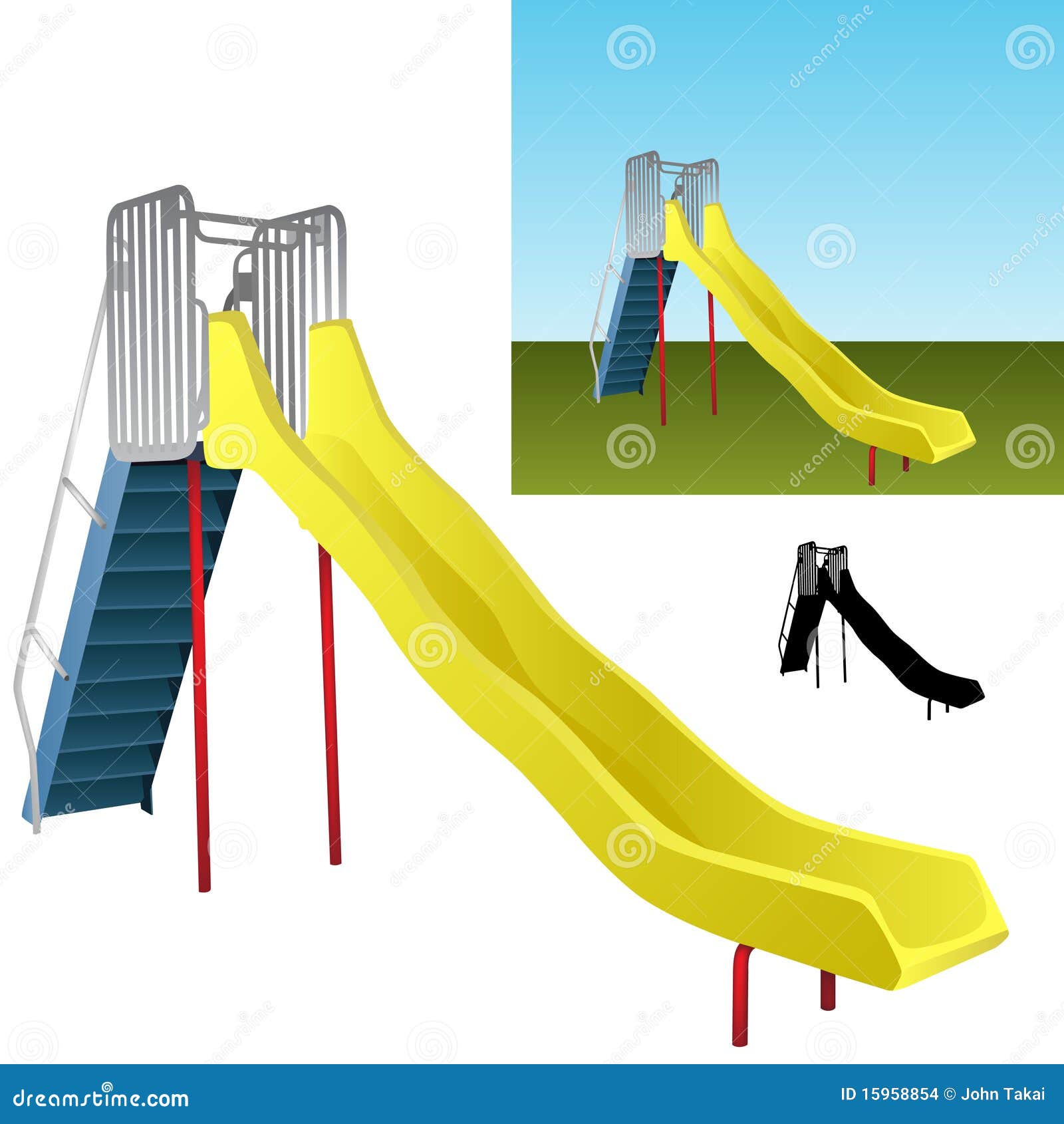 Realistic Playground Slide stock vector. Illustration of playground ...