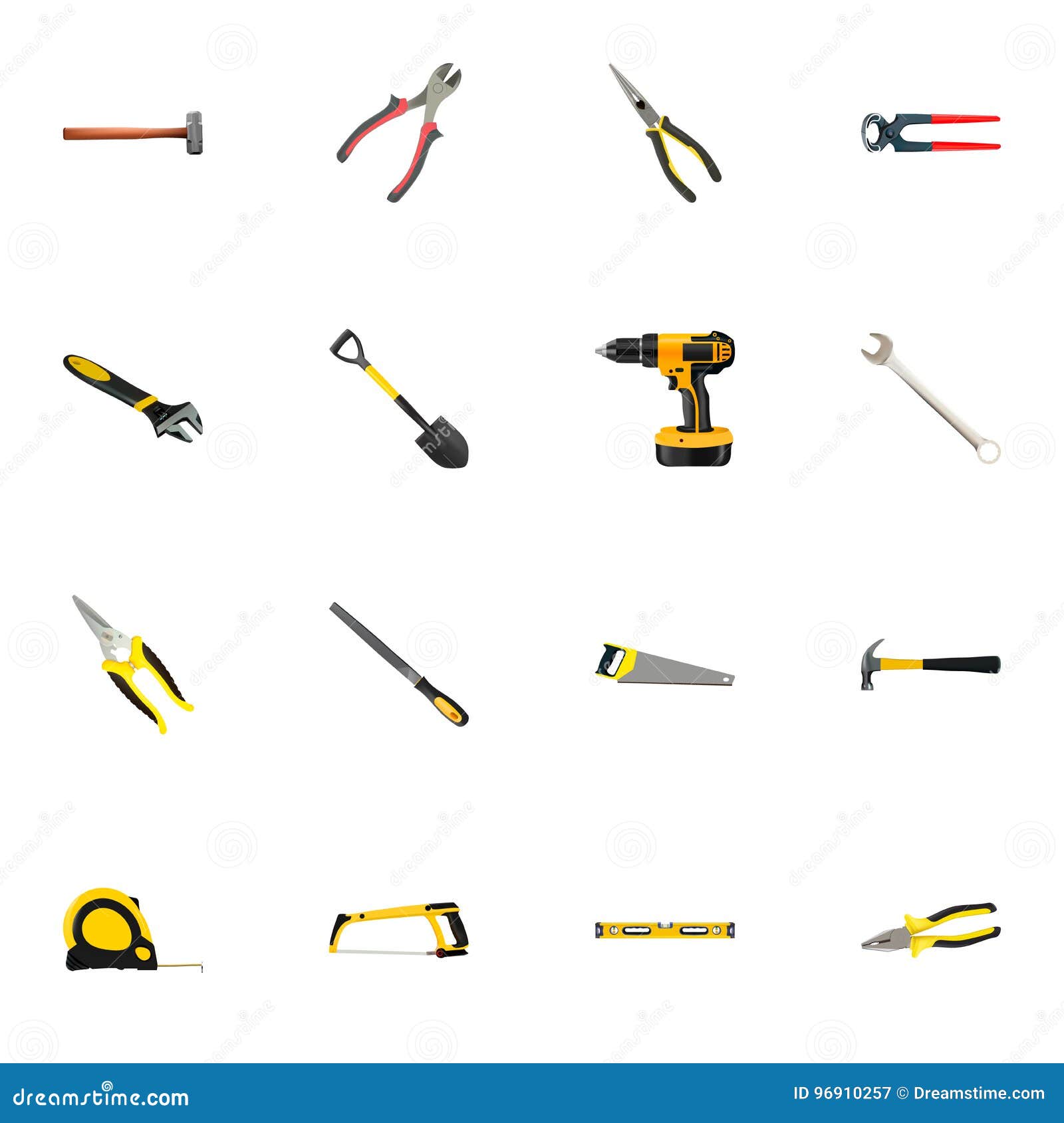 Realistic Pliers, Handle Hit, Forceps Vector Elements. Set Of ...