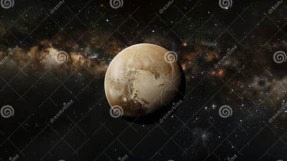 Realistic Pluto Planet in Space 3D Render Stock Illustration ...