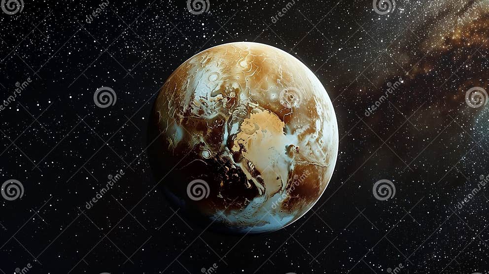 Realistic Pluto Planet in Space 3D Render Stock Illustration ...