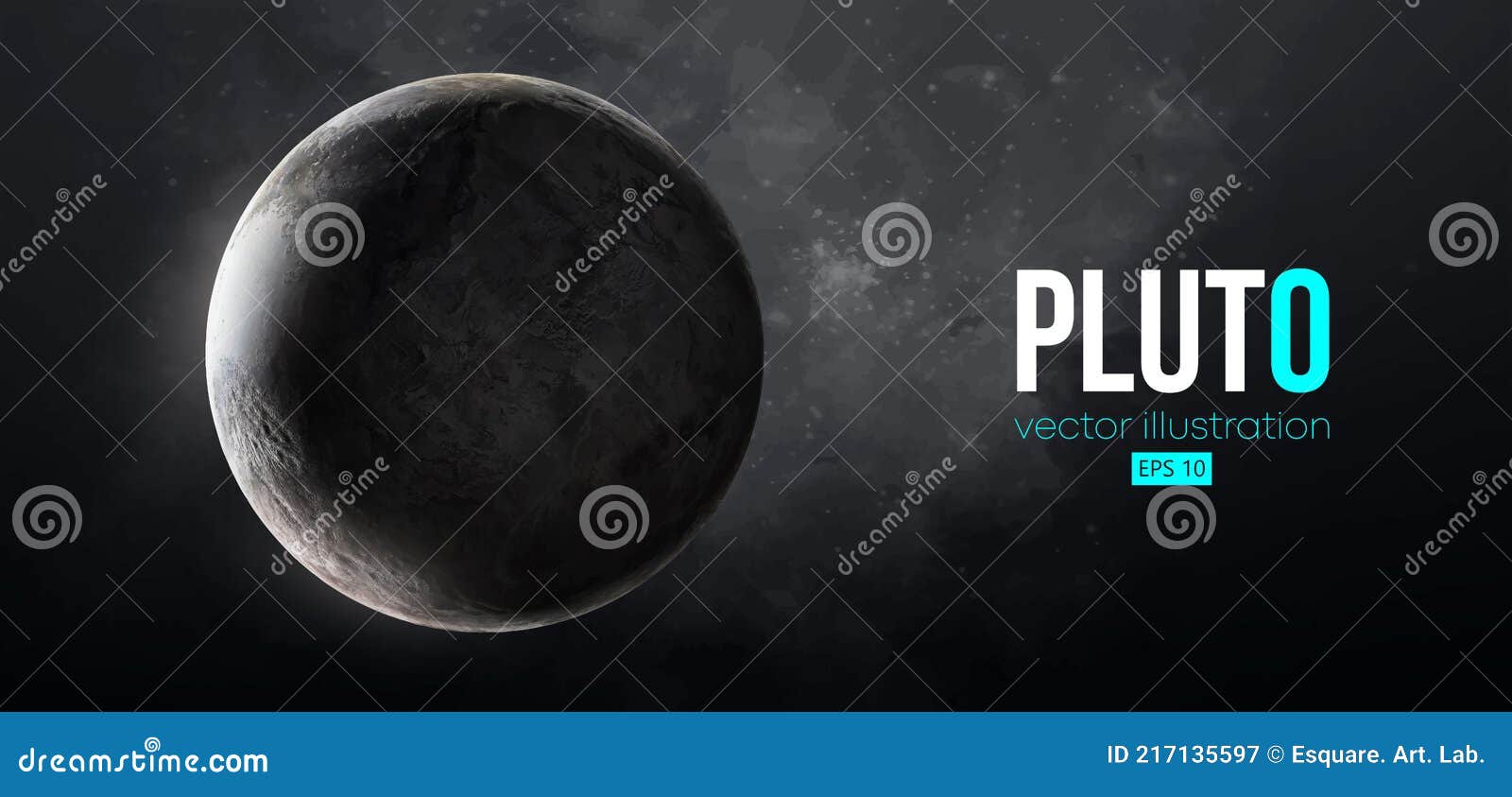 Realistic Pluto Planet from Space. Vector Illustration Stock Vector ...