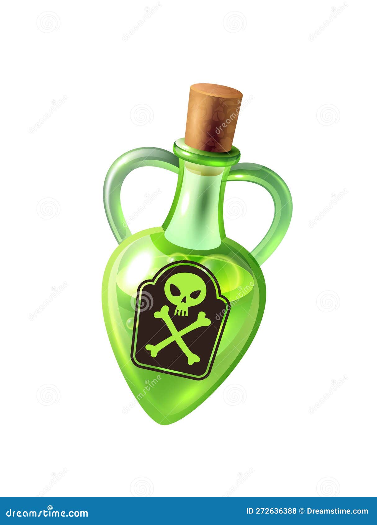 Realistic Poison Bottle stock vector. Illustration of icon - 272636388