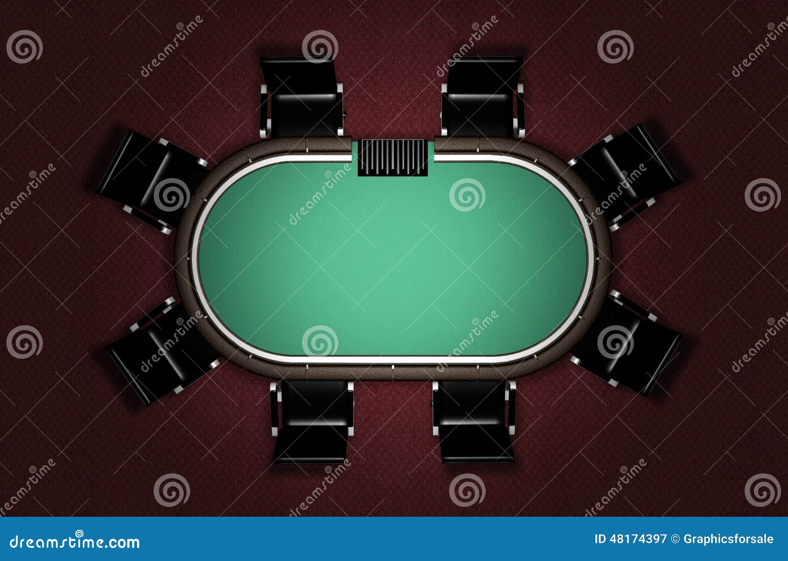 Realistic Poker Table stock illustration. Illustration of indoor - 48174397