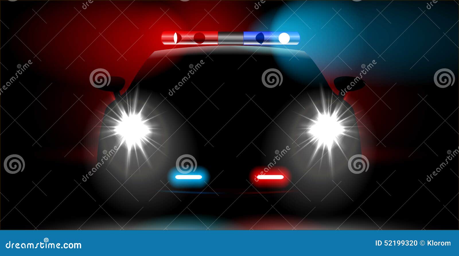 Realistic Police Car Front View Stock Vector - Illustration of front ...