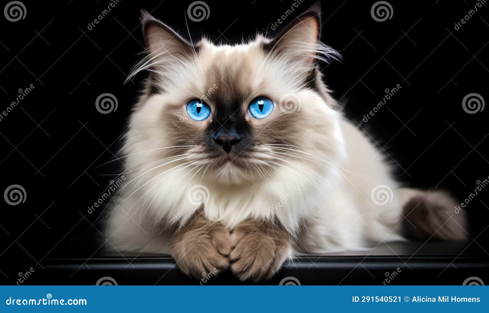 Realistic Portrait of Birman Cat. AI Generated Stock Illustration ...