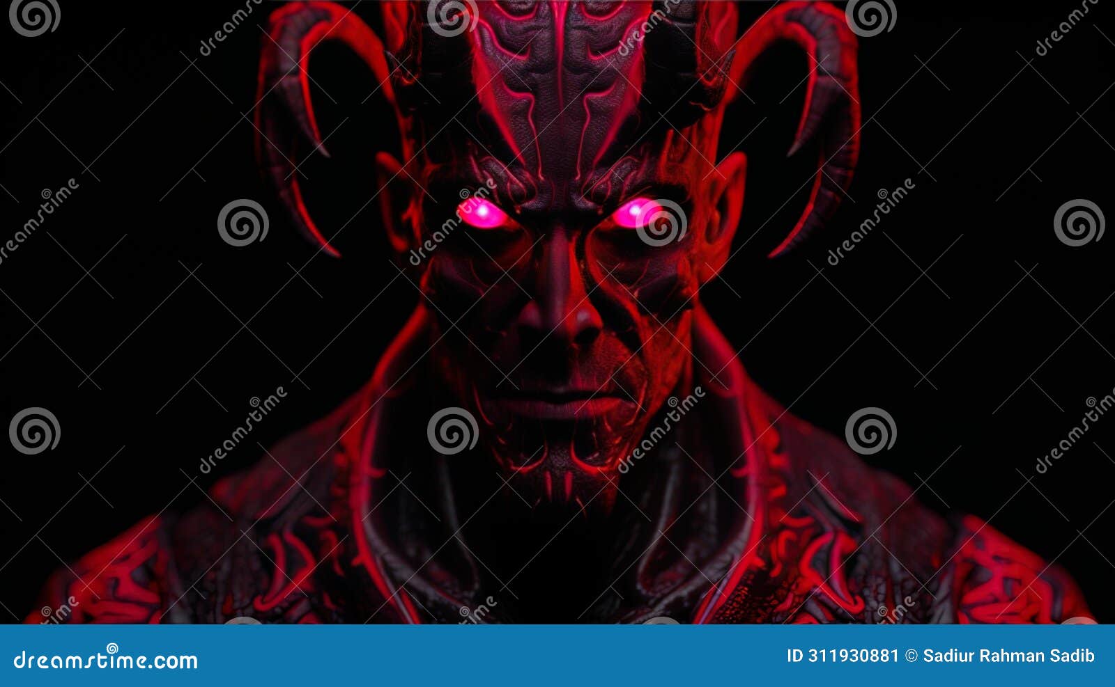 Realistic Portrait of Demon. Stock Illustration - Illustration of ...