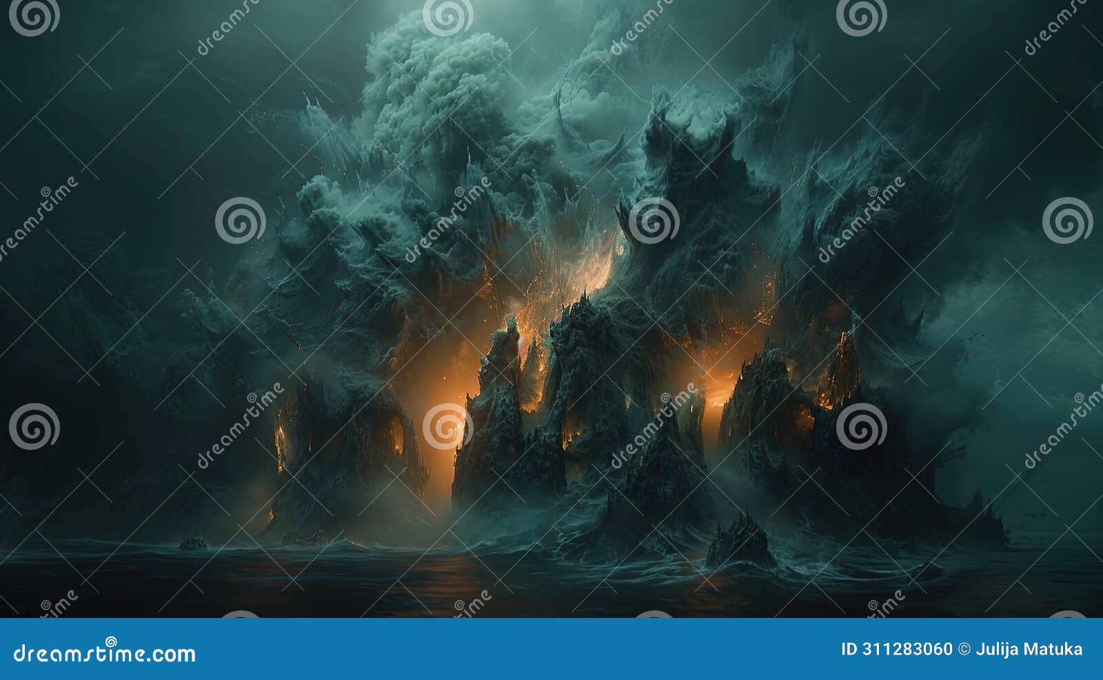 Realistic Portrayal of Cosmic Forces Illuminates Darkness Stock Photo ...