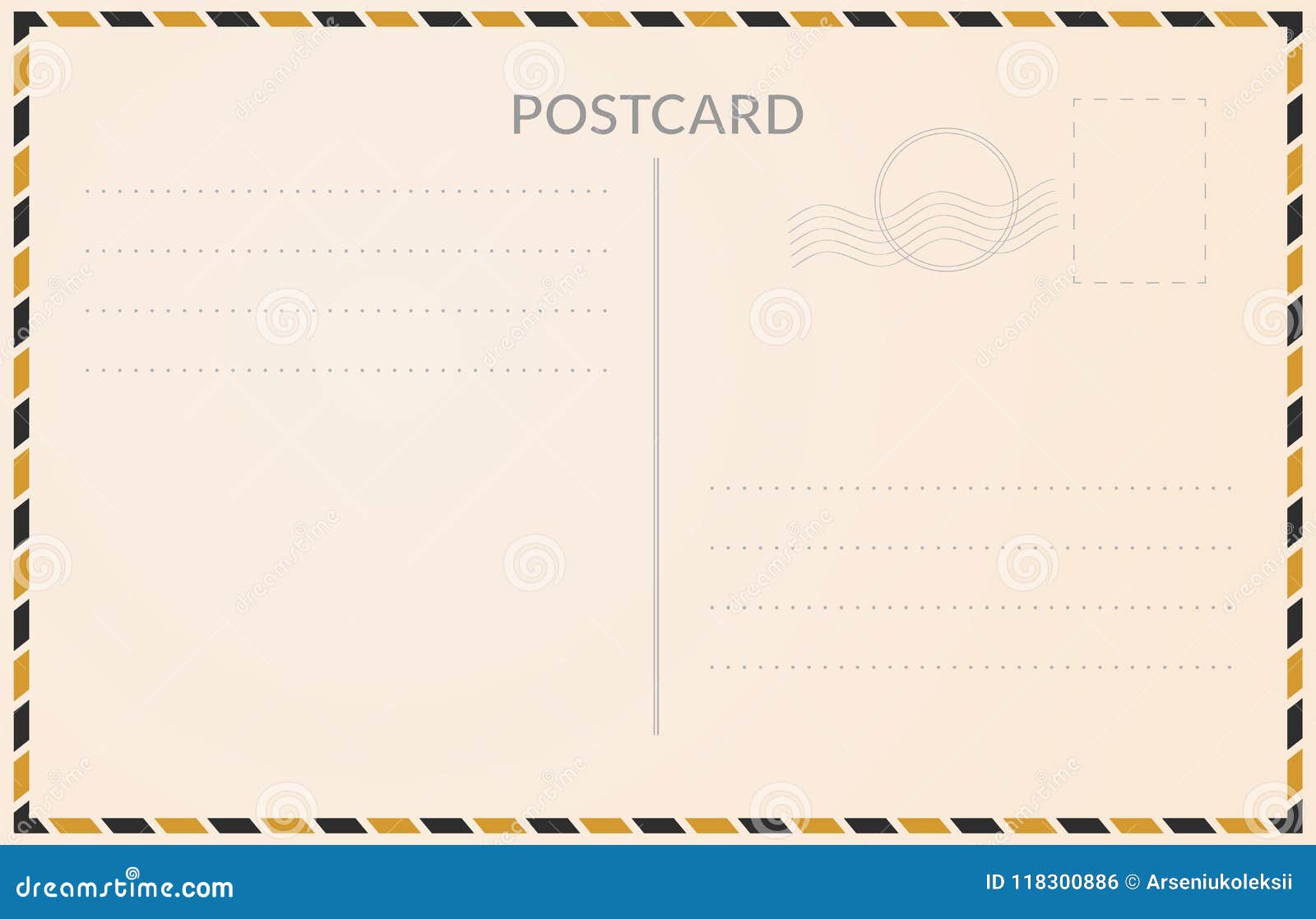 Realistic post card stock vector. Illustration of design - 118300886