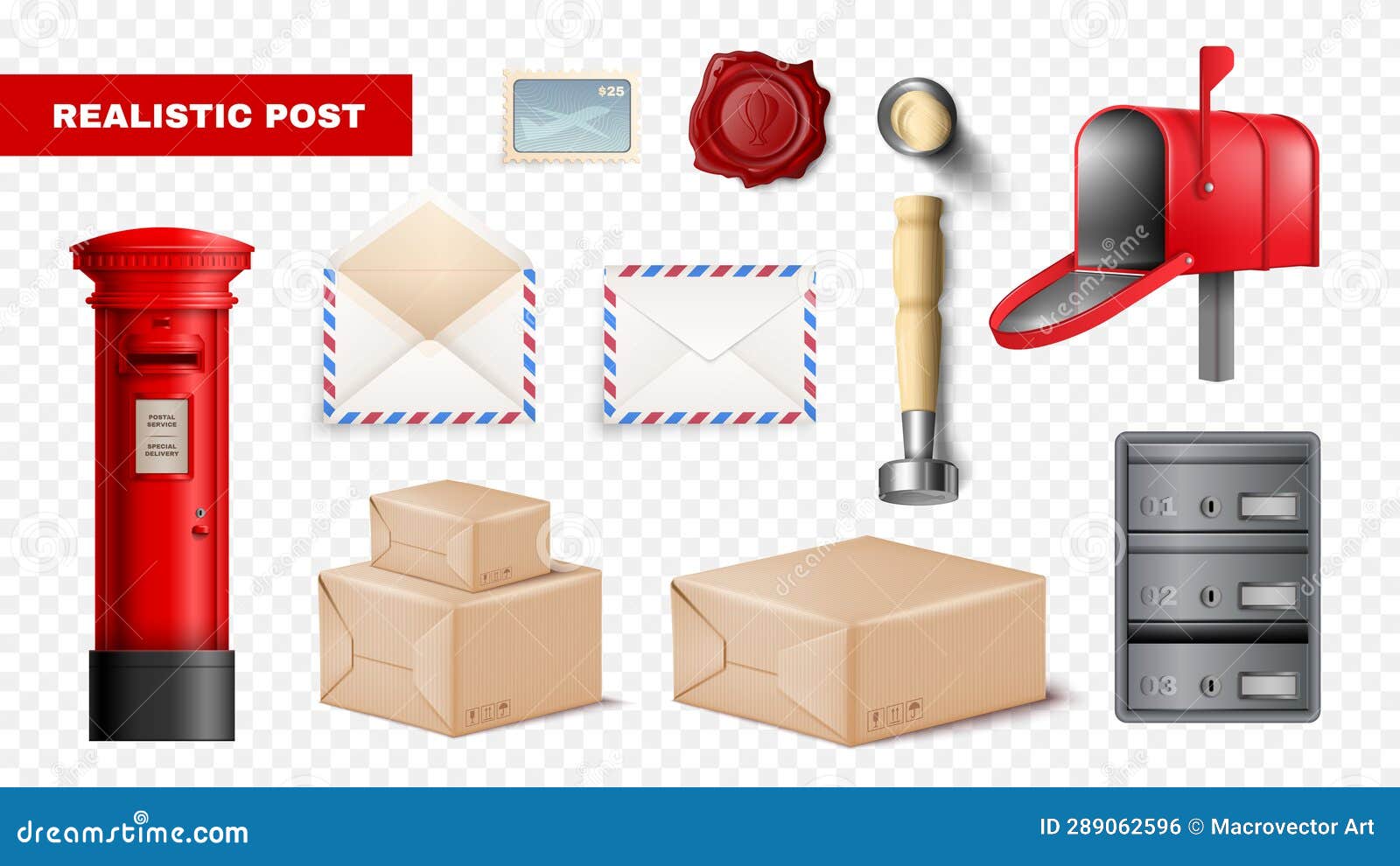 Realistic Post Transparent Icon Set Stock Vector - Illustration of ...
