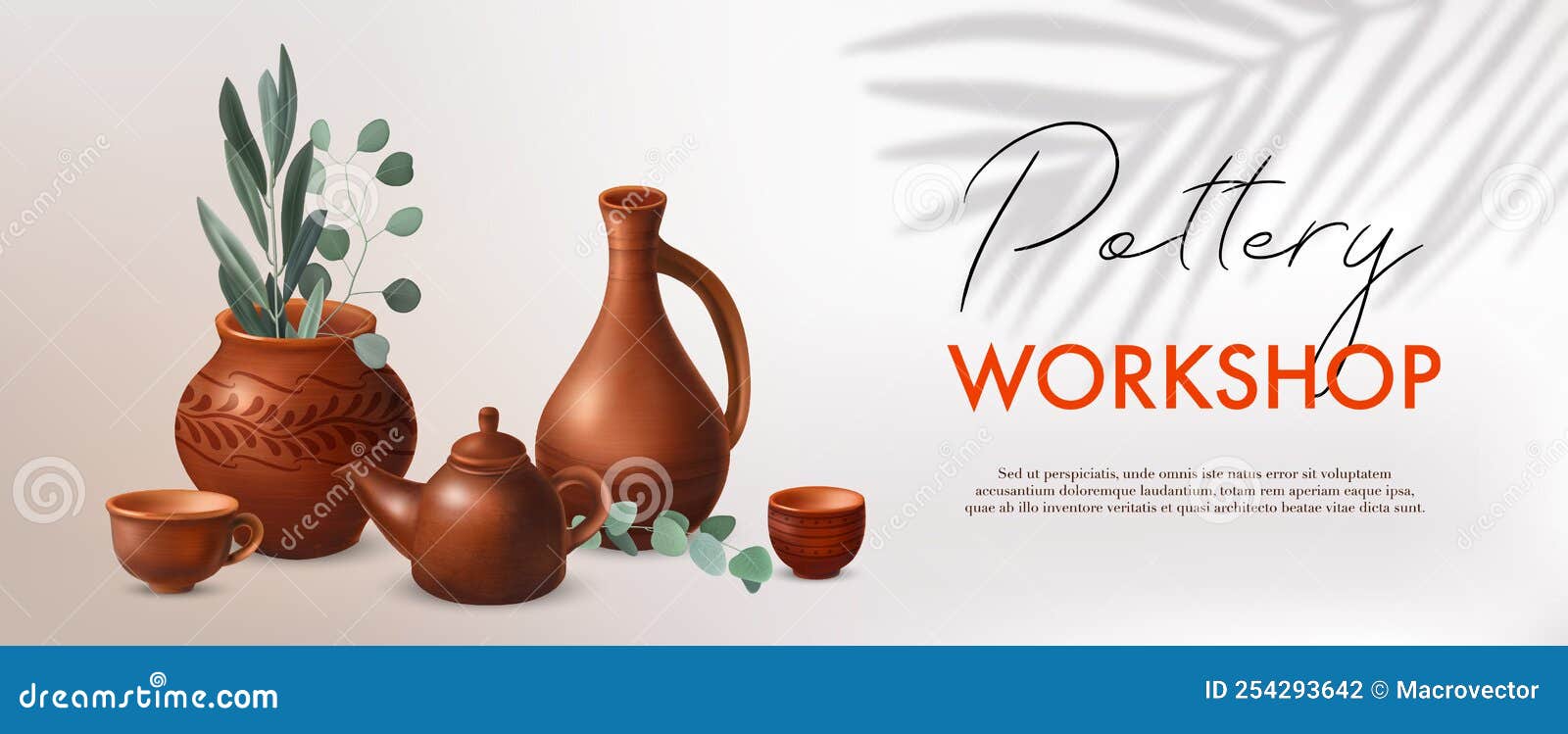 Realistic Pottery Workshop Background Stock Vector - Illustration of ...