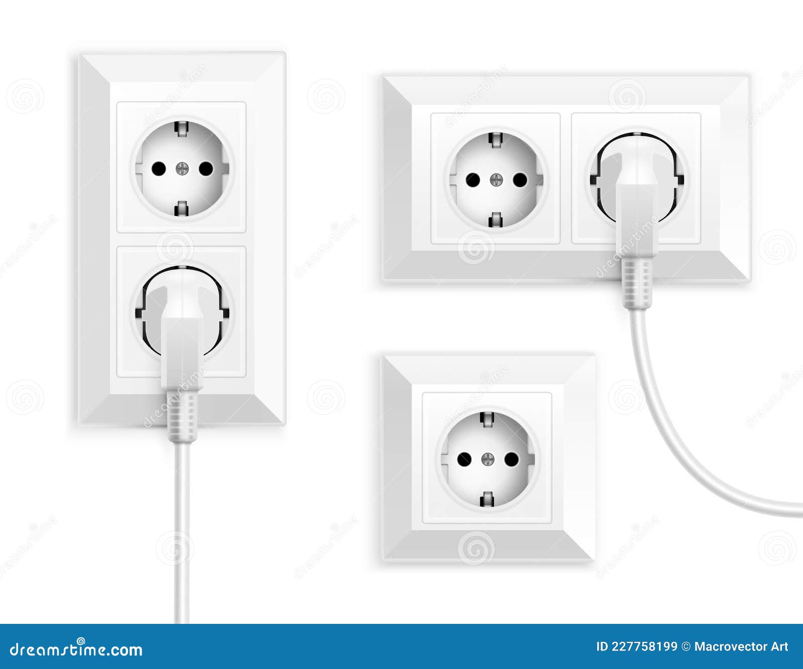 Realistic Power Outlets Set Stock Vector - Illustration of concept ...