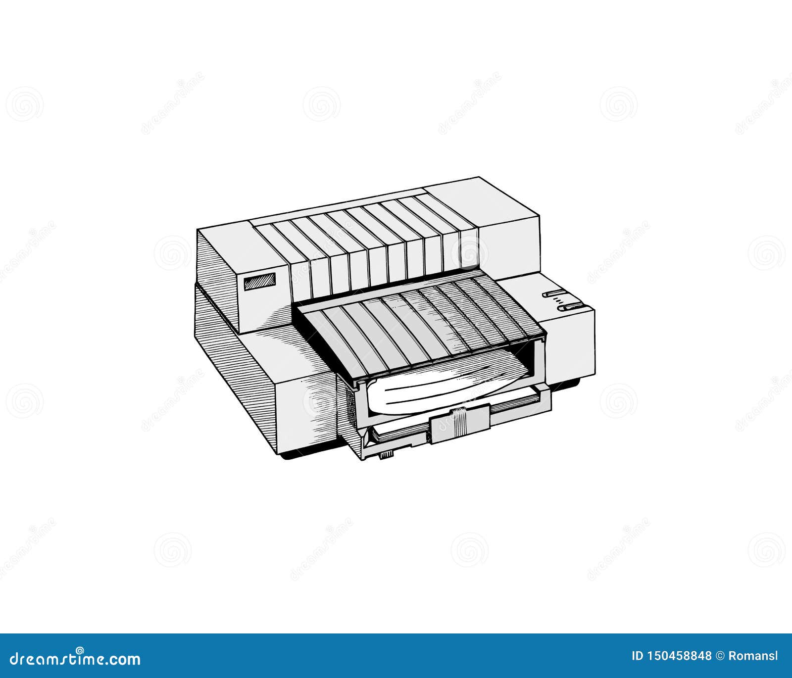 Realistic Printer Vector Isometric Illustration. | CartoonDealer.com ...