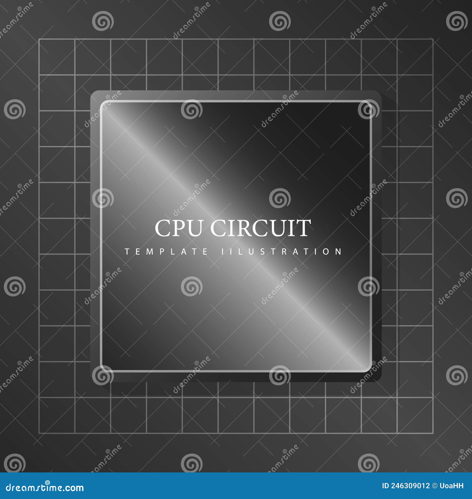 Realistic Processor Microcircuit, Cpu on the Motherboard. Modern Trendy ...