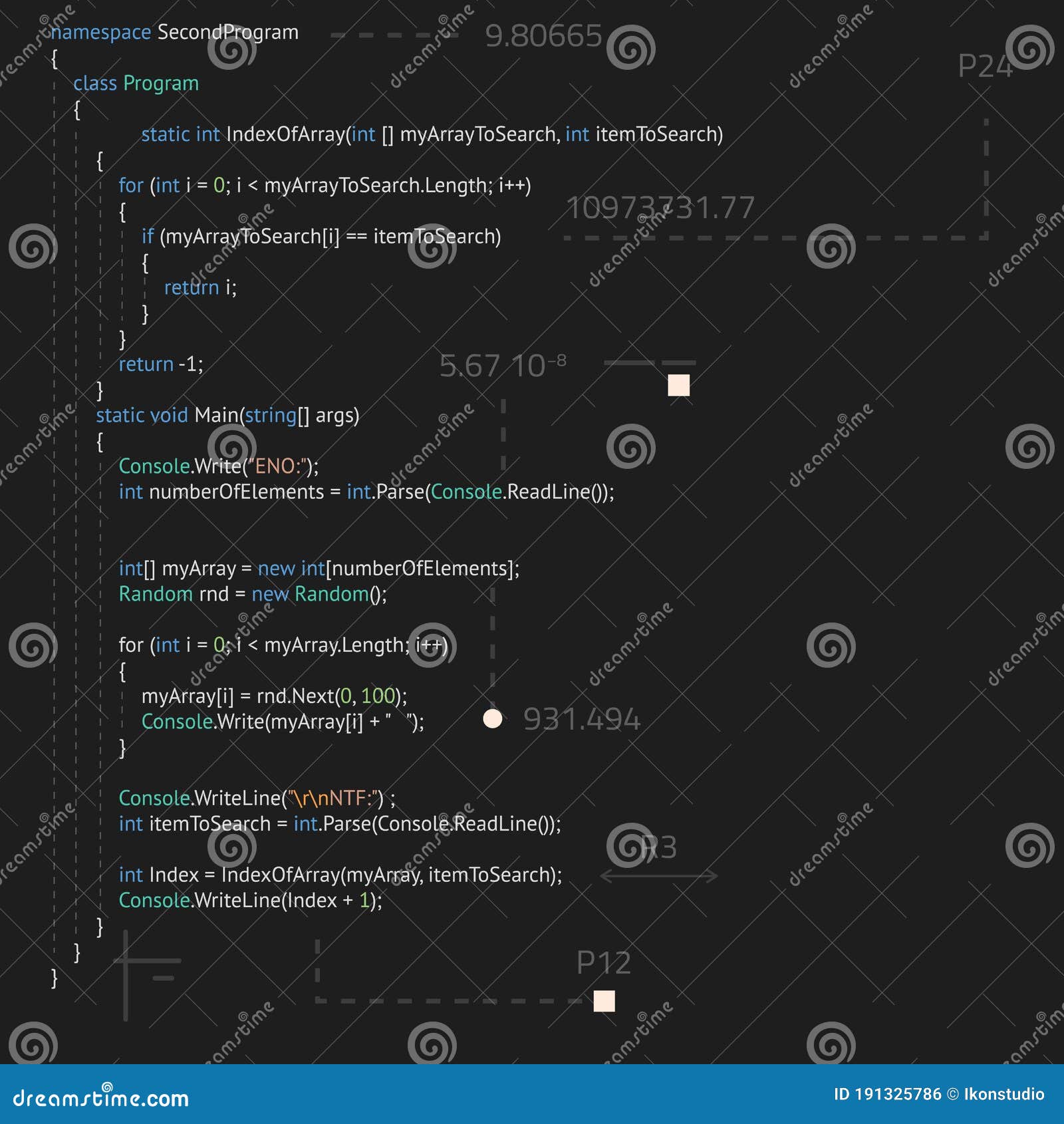 C Sharp Code Text. Computer Software Coding Vector Concept. Computer Science Lesson Stock ...
