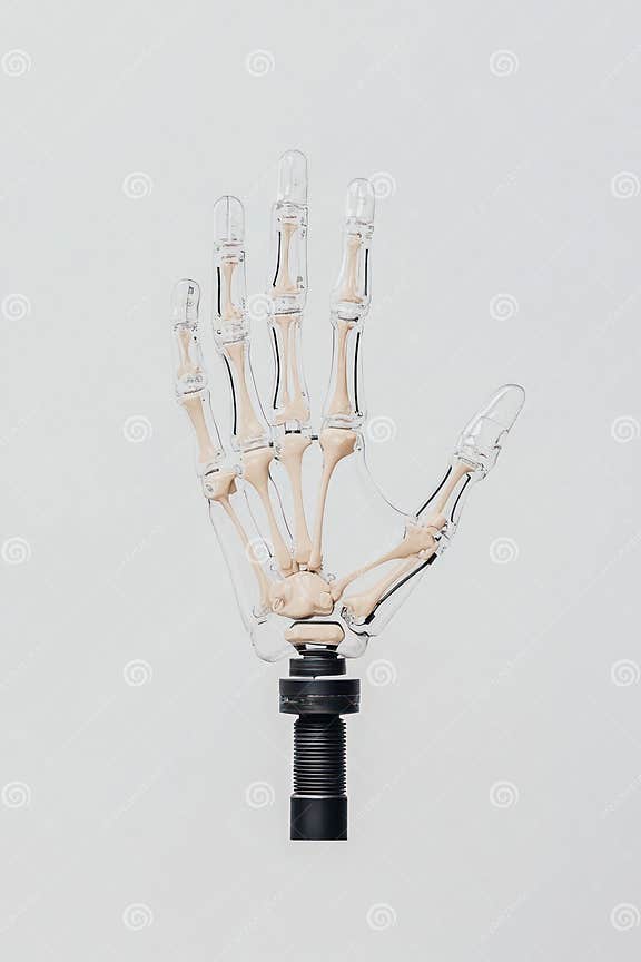 Realistic Prosthetic Hand Model on a Neutral Background Stock ...