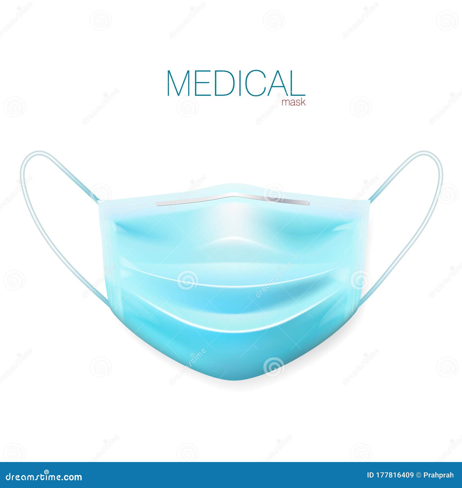 Realistic Protective Medical Face Mask. Front View Stock Vector ...