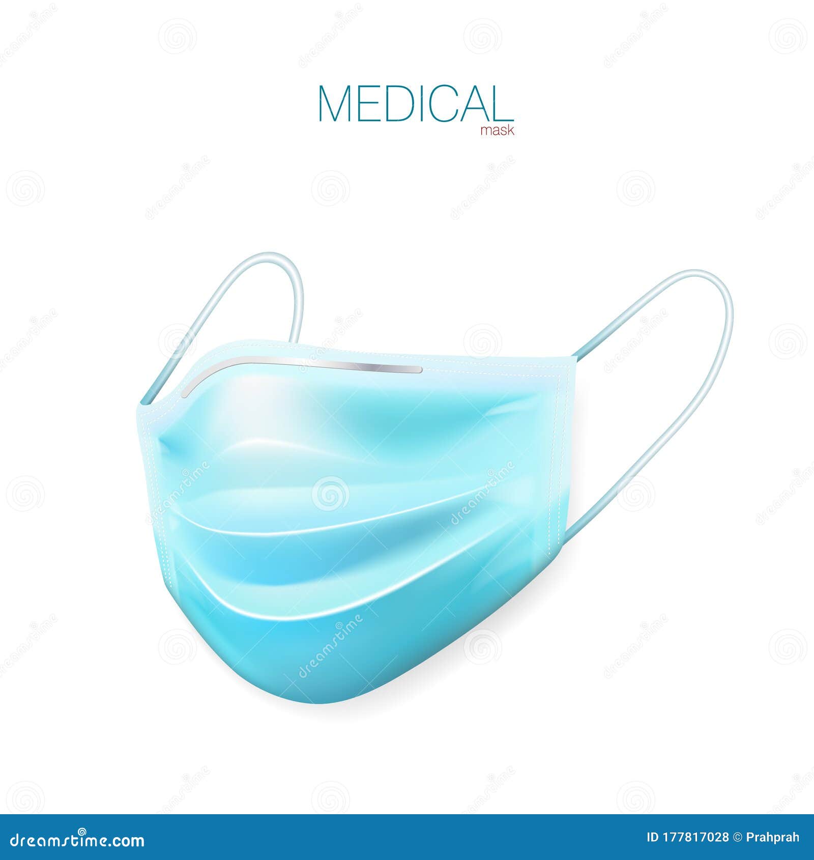 Realistic Protective Medical Face Mask. Front View Stock Vector ...