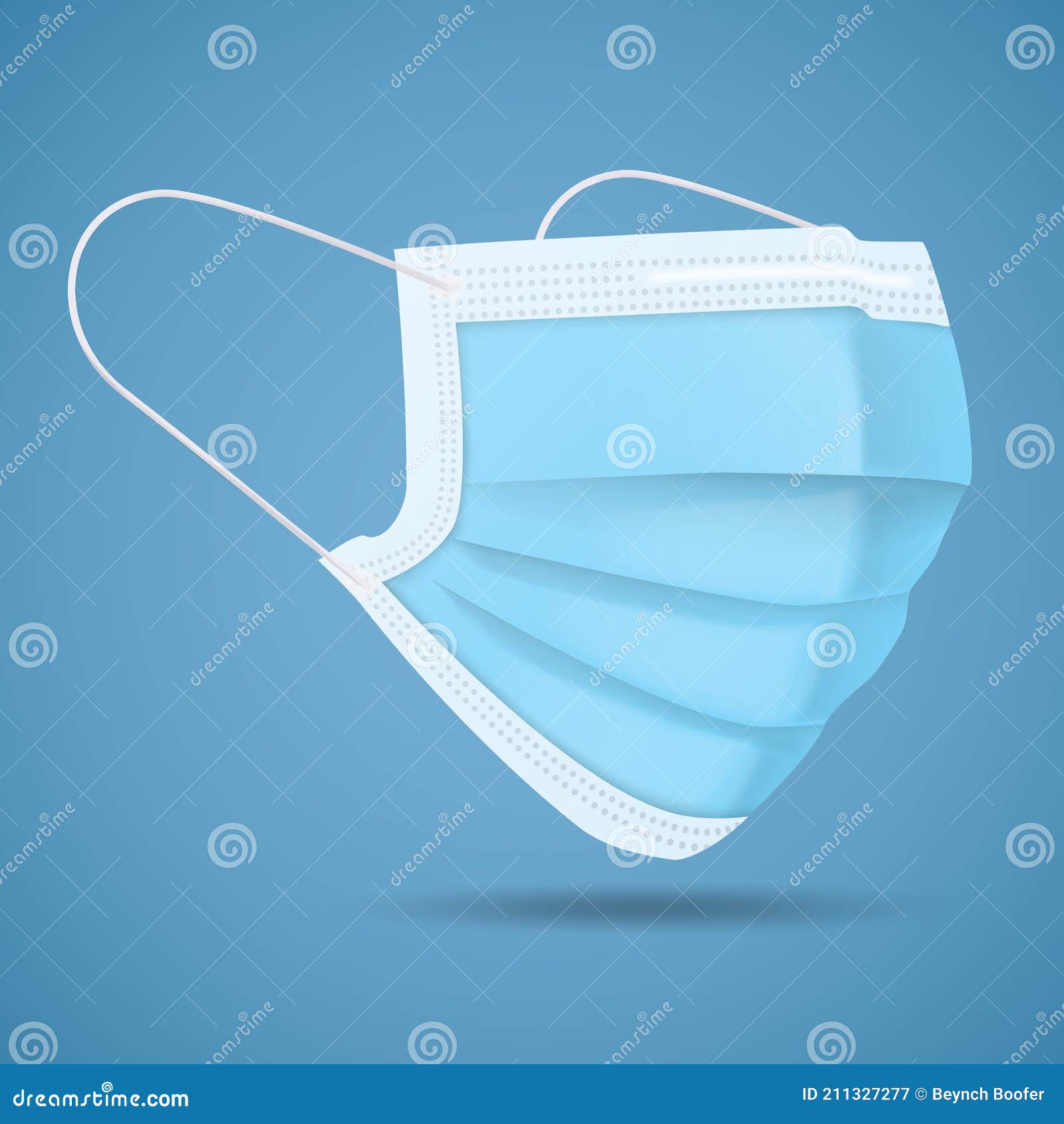 Realistic Protective Medical Face Mask Half-side View Vector Stock ...