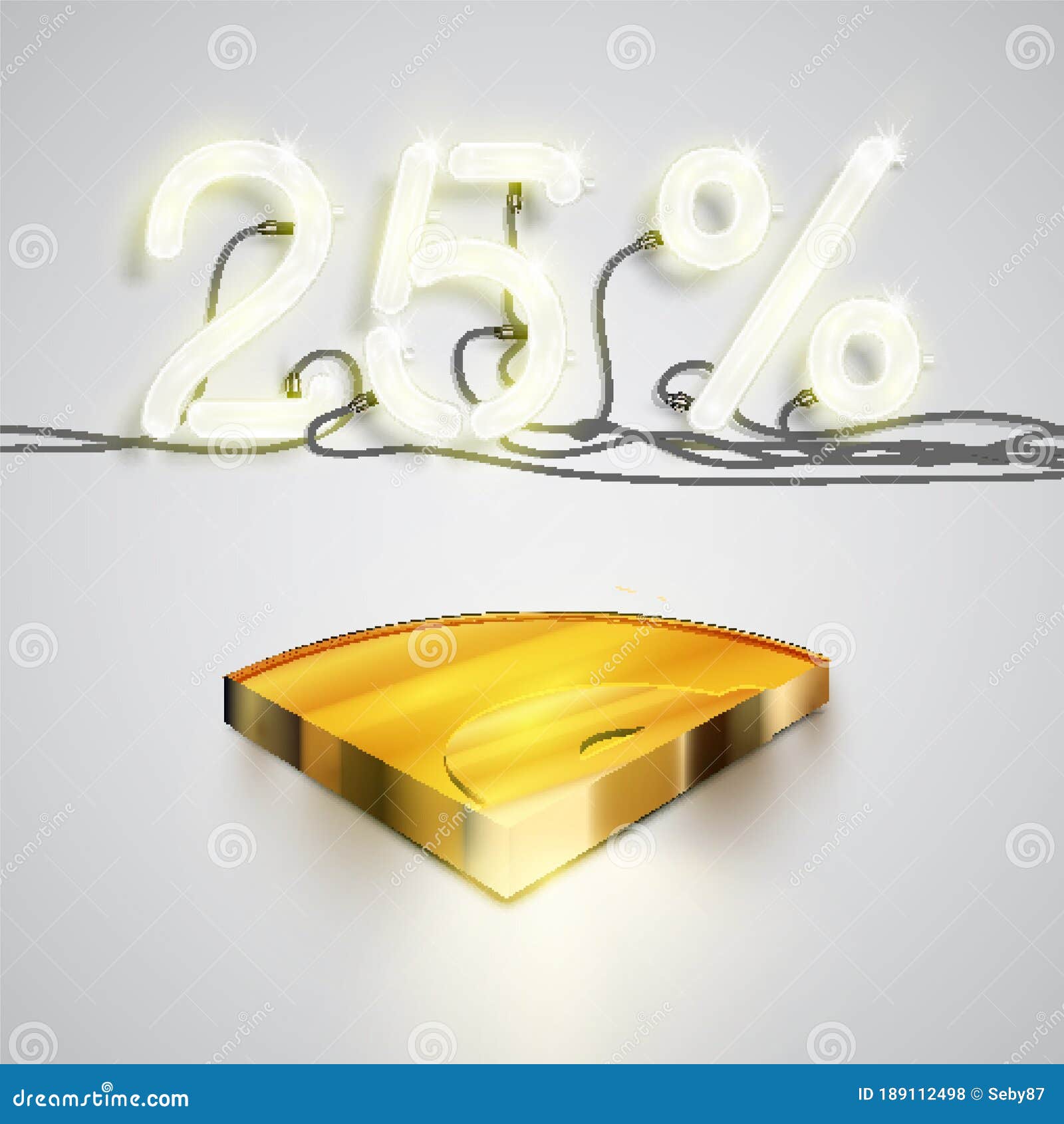 Realistic Quarter Coin Represents Discoount, Vector Illustration Stock ...