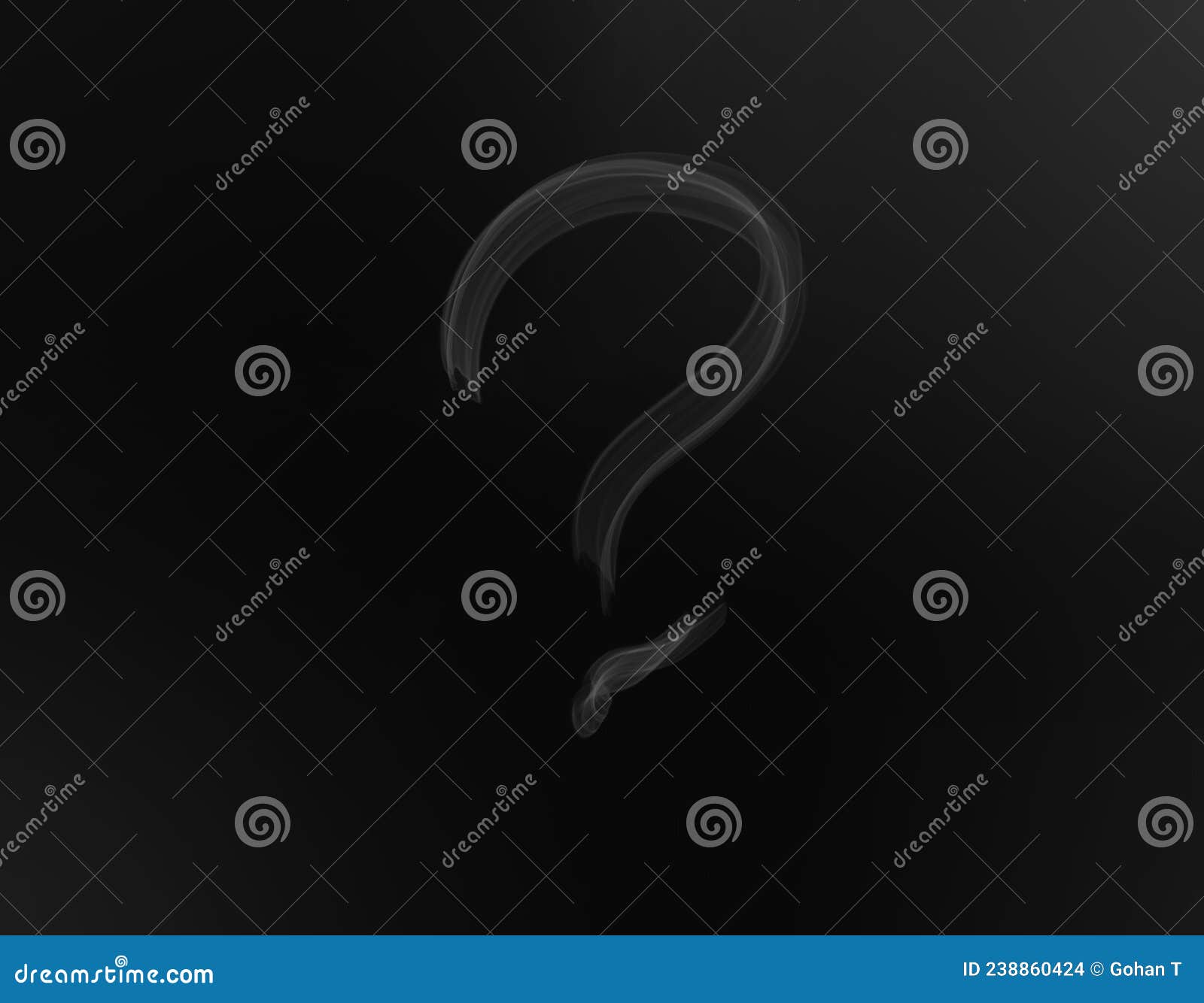 Realistic Question Mark Shape of Smoke Spreading on Dark Background ...