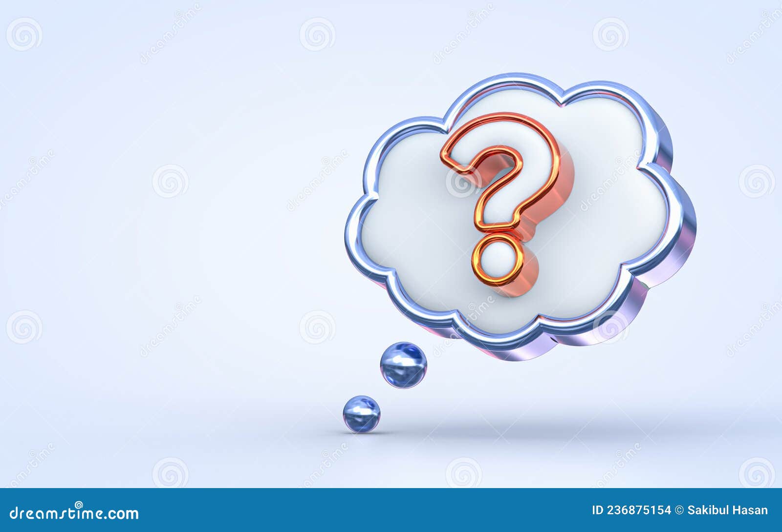 Realistic Question Mark Sign on the Blue Background 3d Render Concept ...
