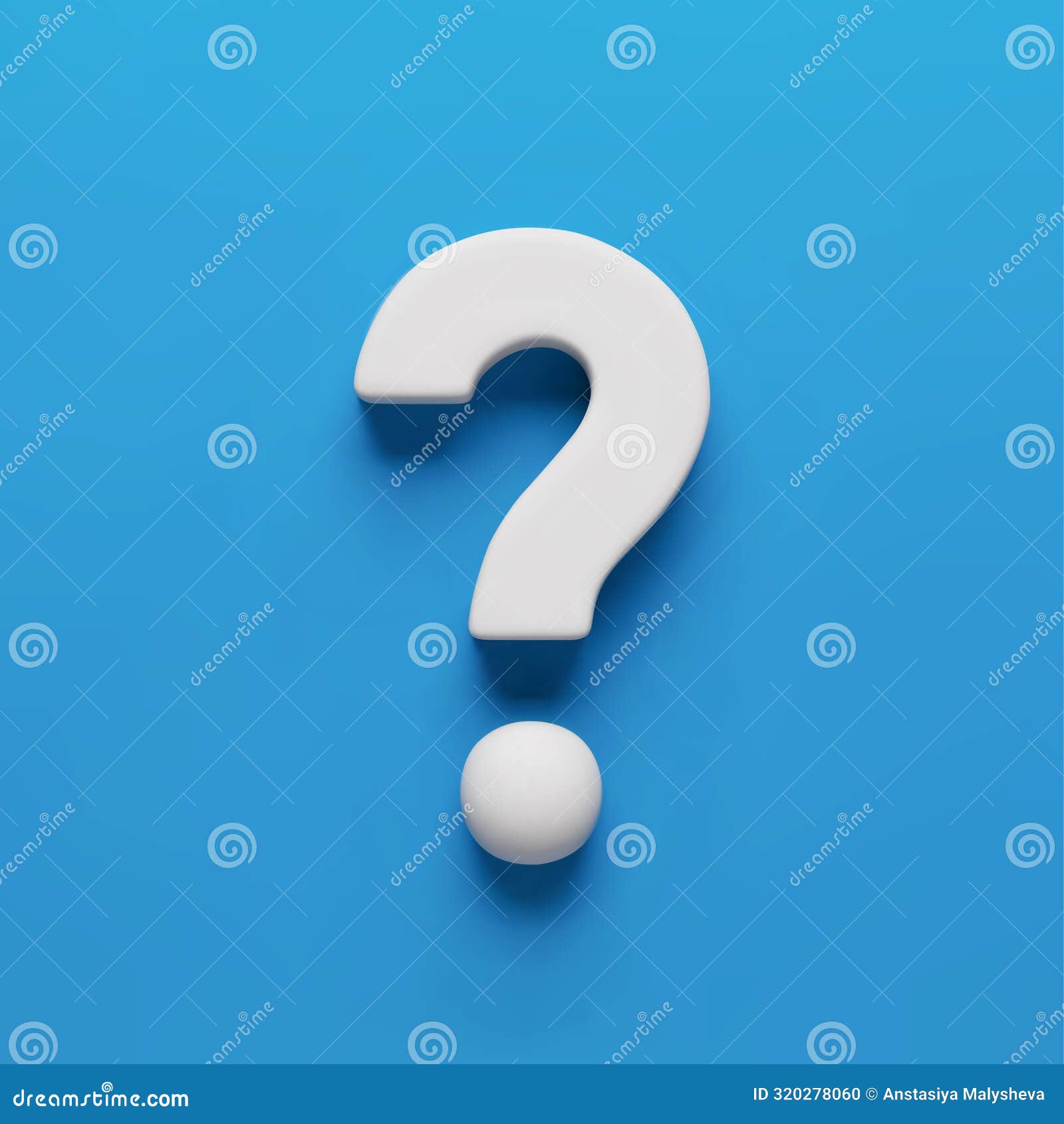 Realistic Question Mark White Realistic Symbol on Blue Stock Vector ...