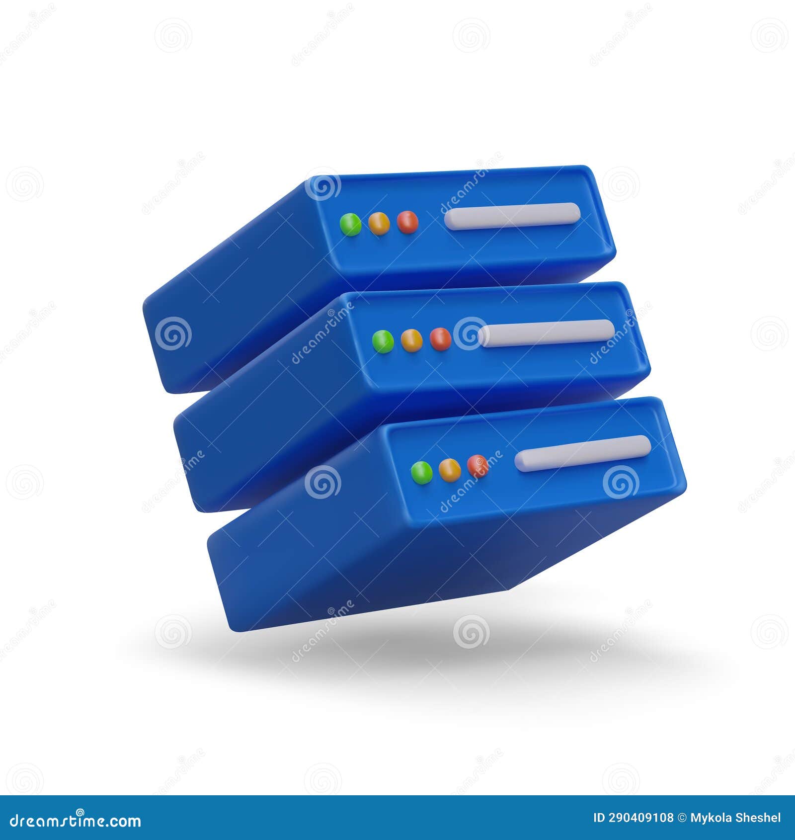Realistic Rack Server System, Side View. Safe Storage of Information ...