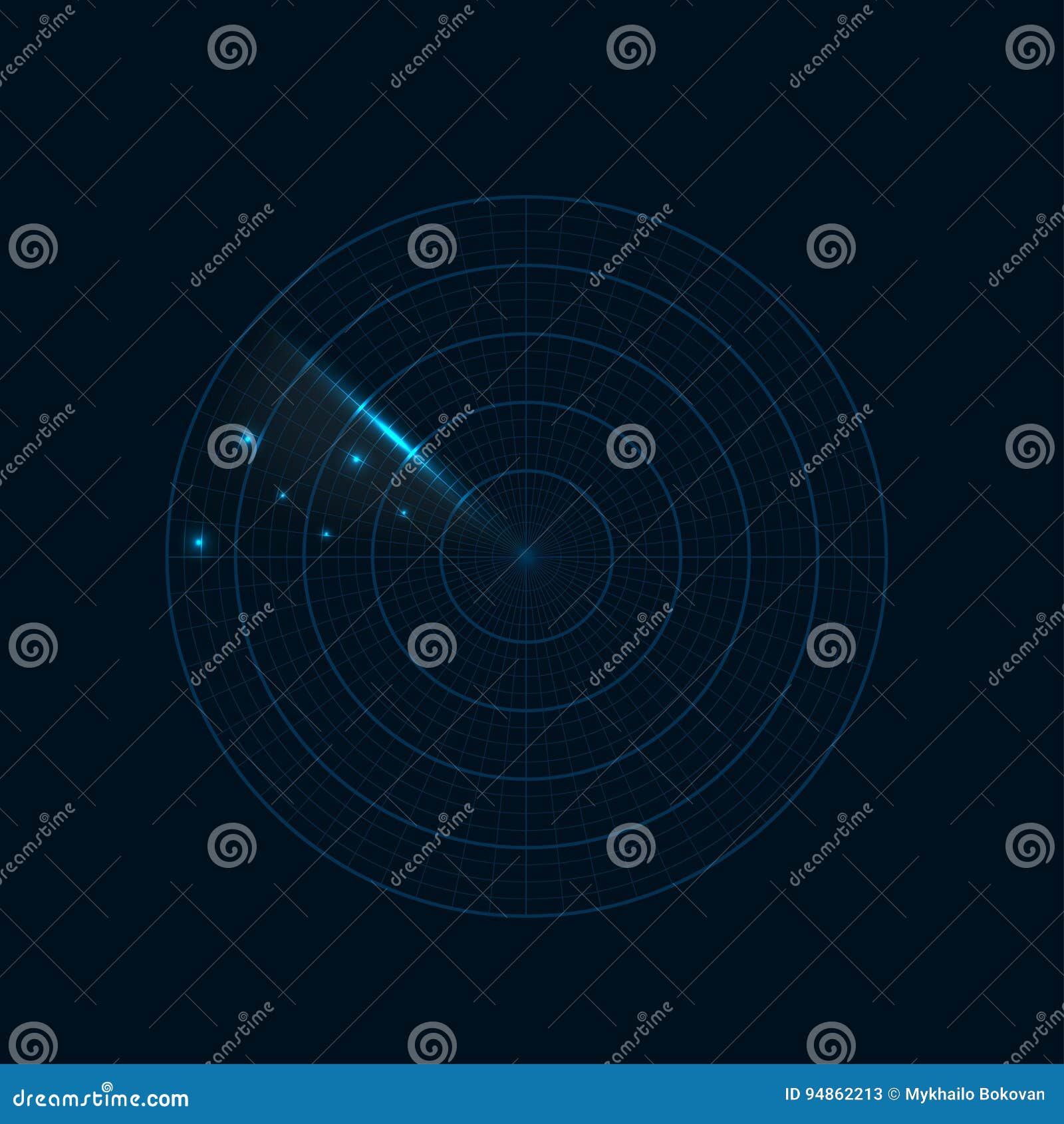 Realistic Radar Illustration Stock Vector - Illustration of detect ...