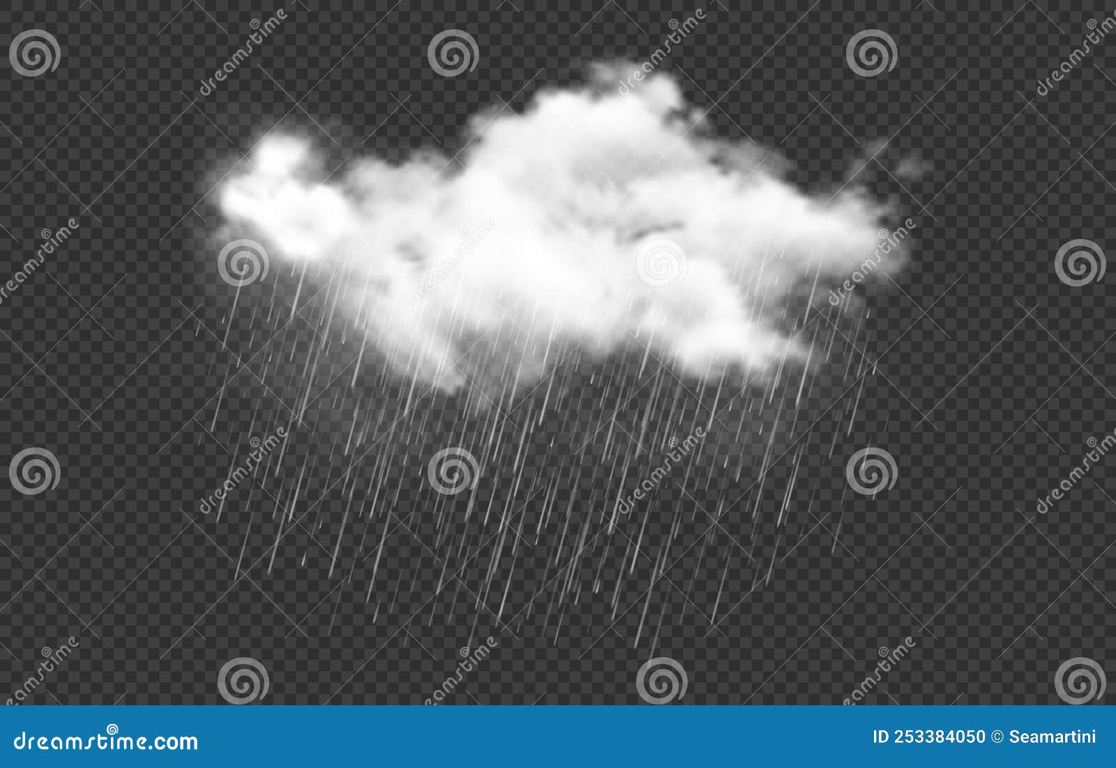 Realistic Rain Cloud with Drops, 3d Raincloud Stock Vector ...