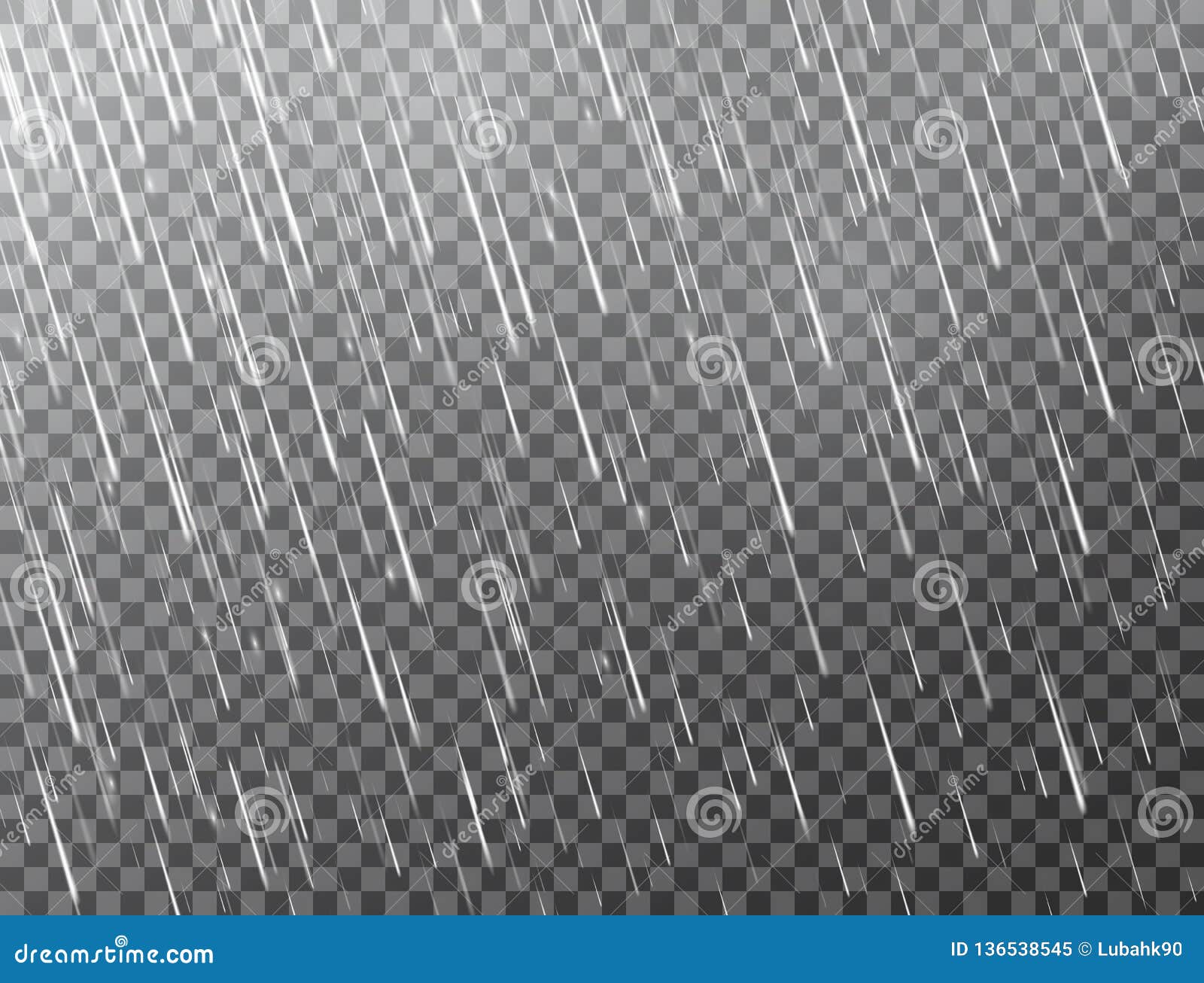 Realistic Rain on Transparent Background. Falling Water Drops. Rainfall ...