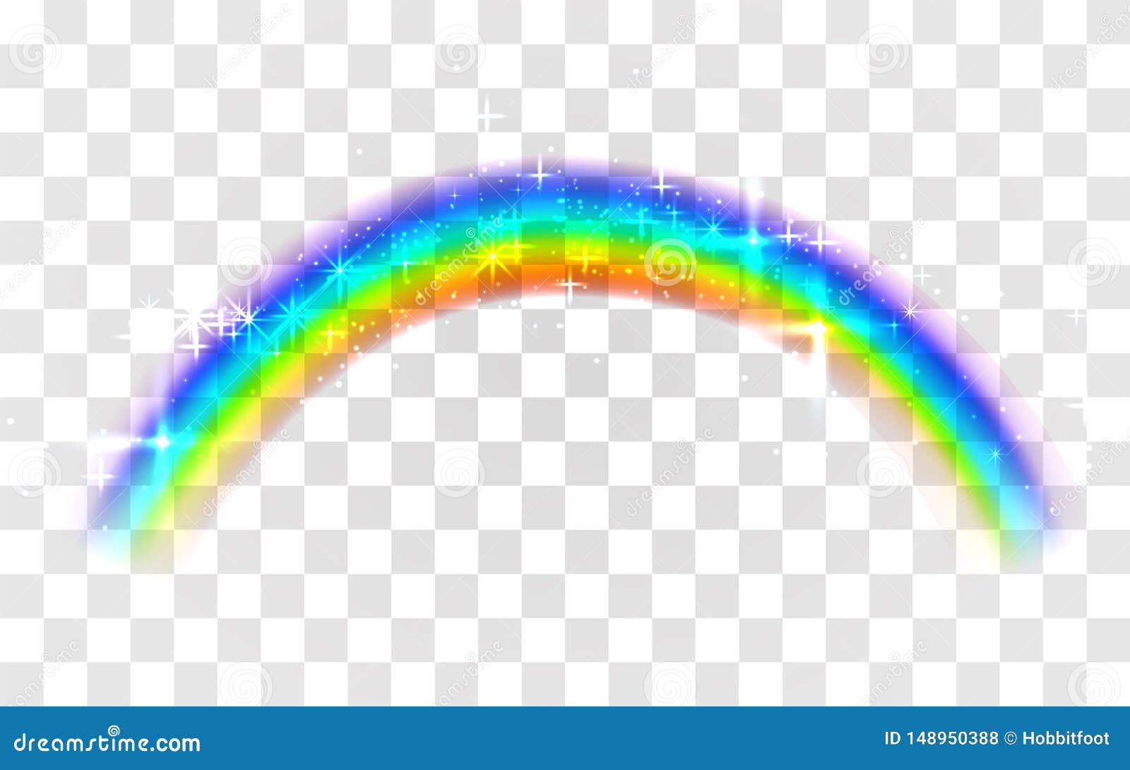 Realistic Rainbow. Abstract Colorful Rainbow Template on Transparent ...